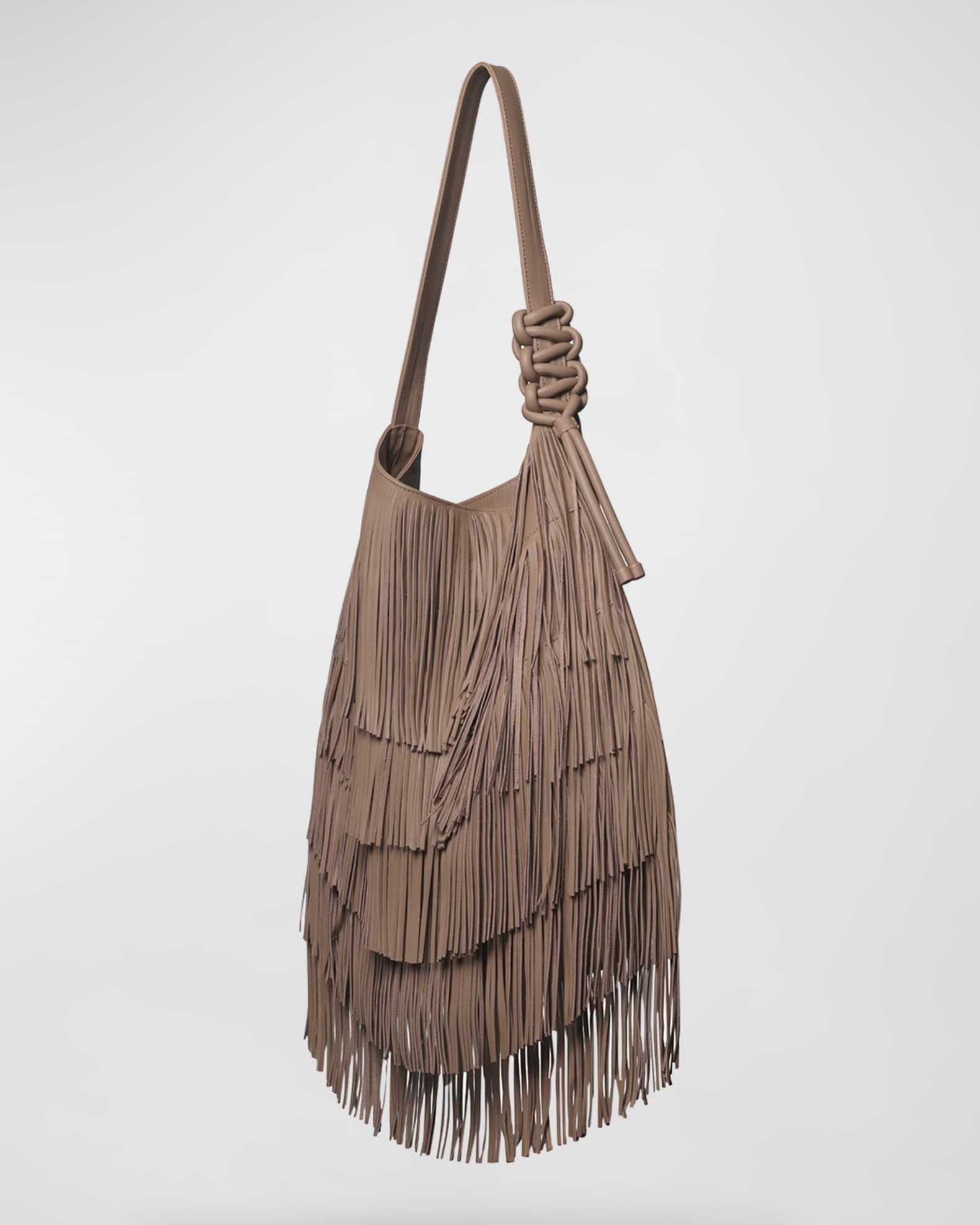 Callista Calypso Fringe Leather Hobo Bag | Neiman Marcus