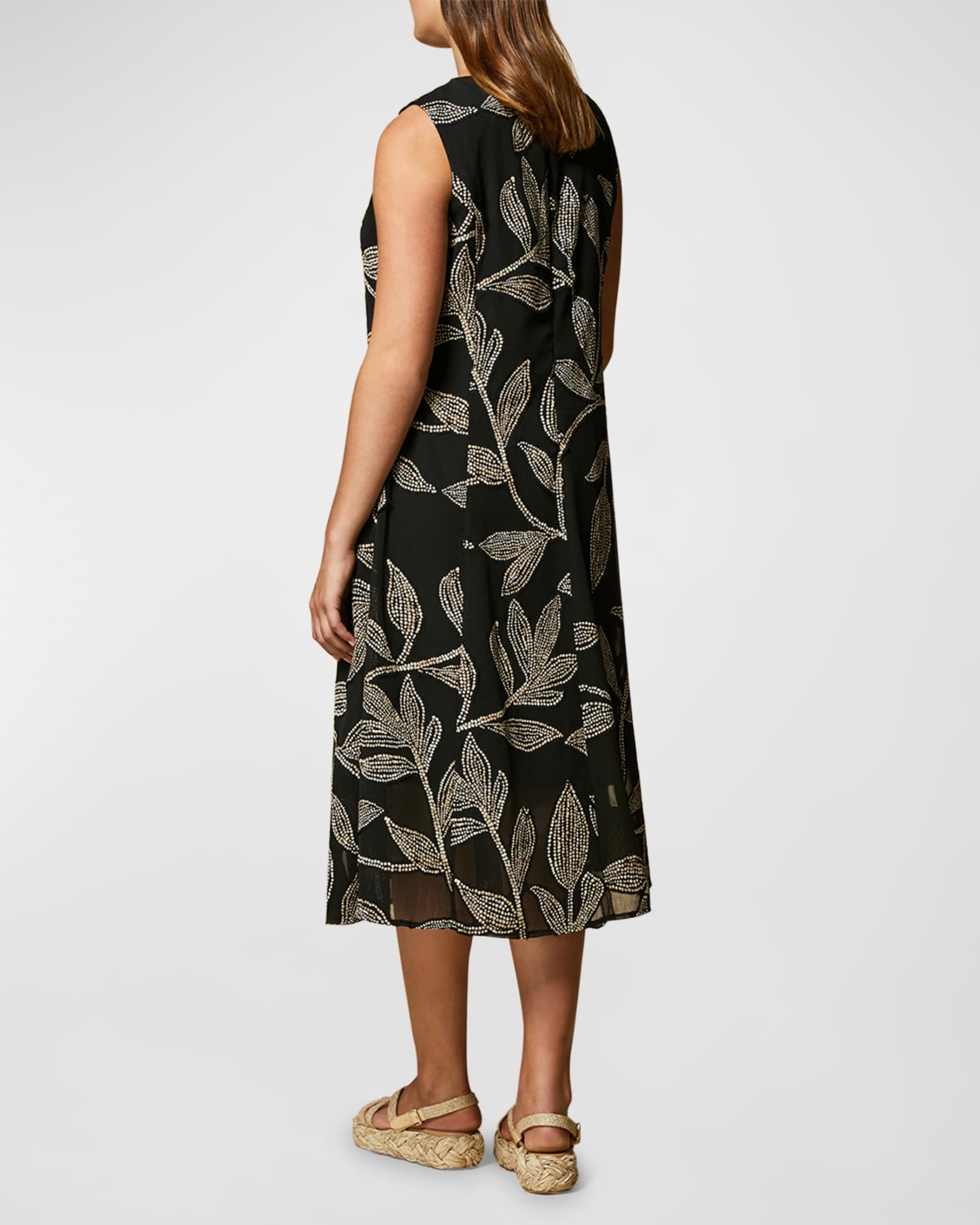 Marina Rinaldi Plus Size Donata Floral-Print Midi Dress | Neiman Marcus
