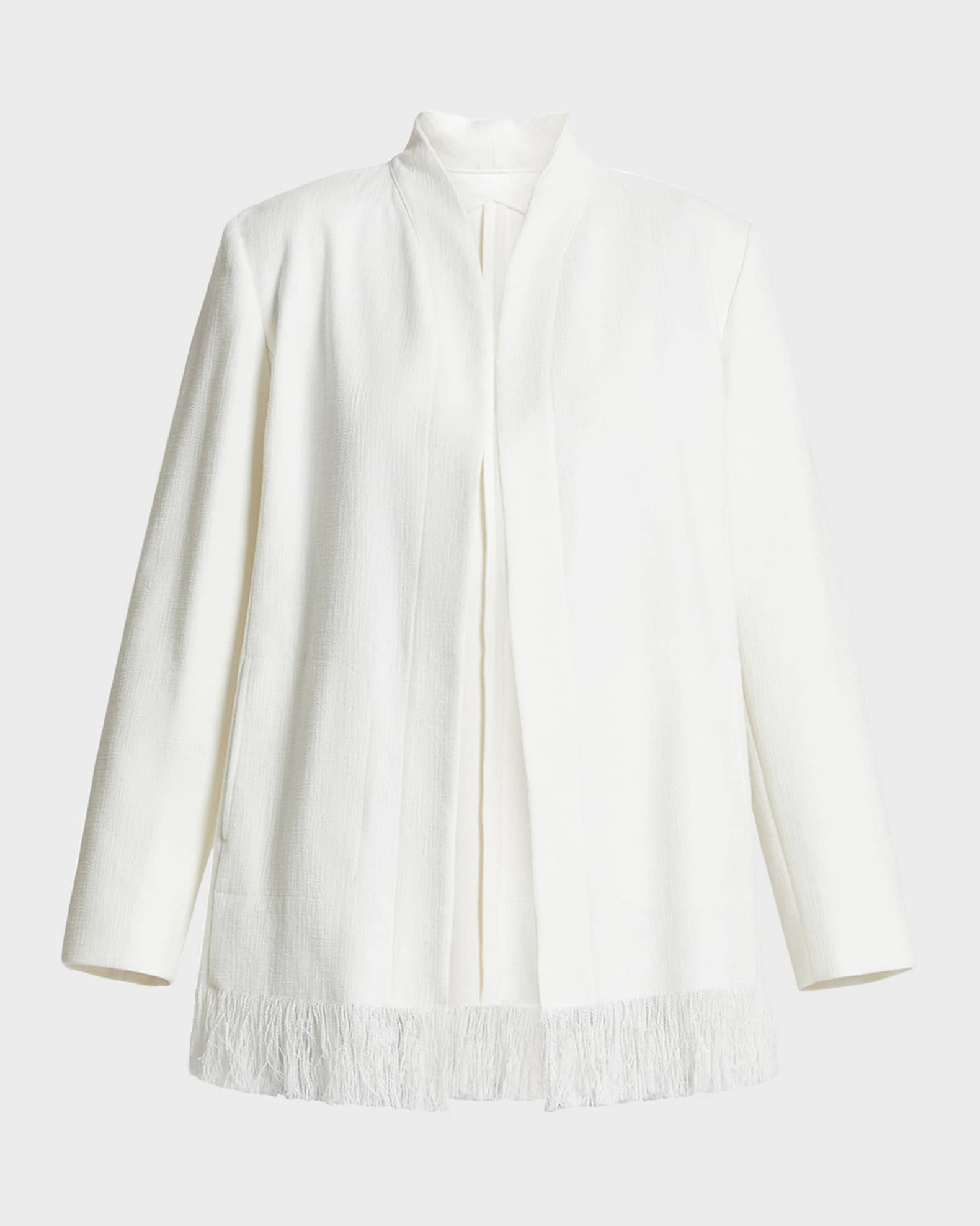Marina Rinaldi Plus Size Candela Open-Front Fringe-Trim Jacket | Neiman ...
