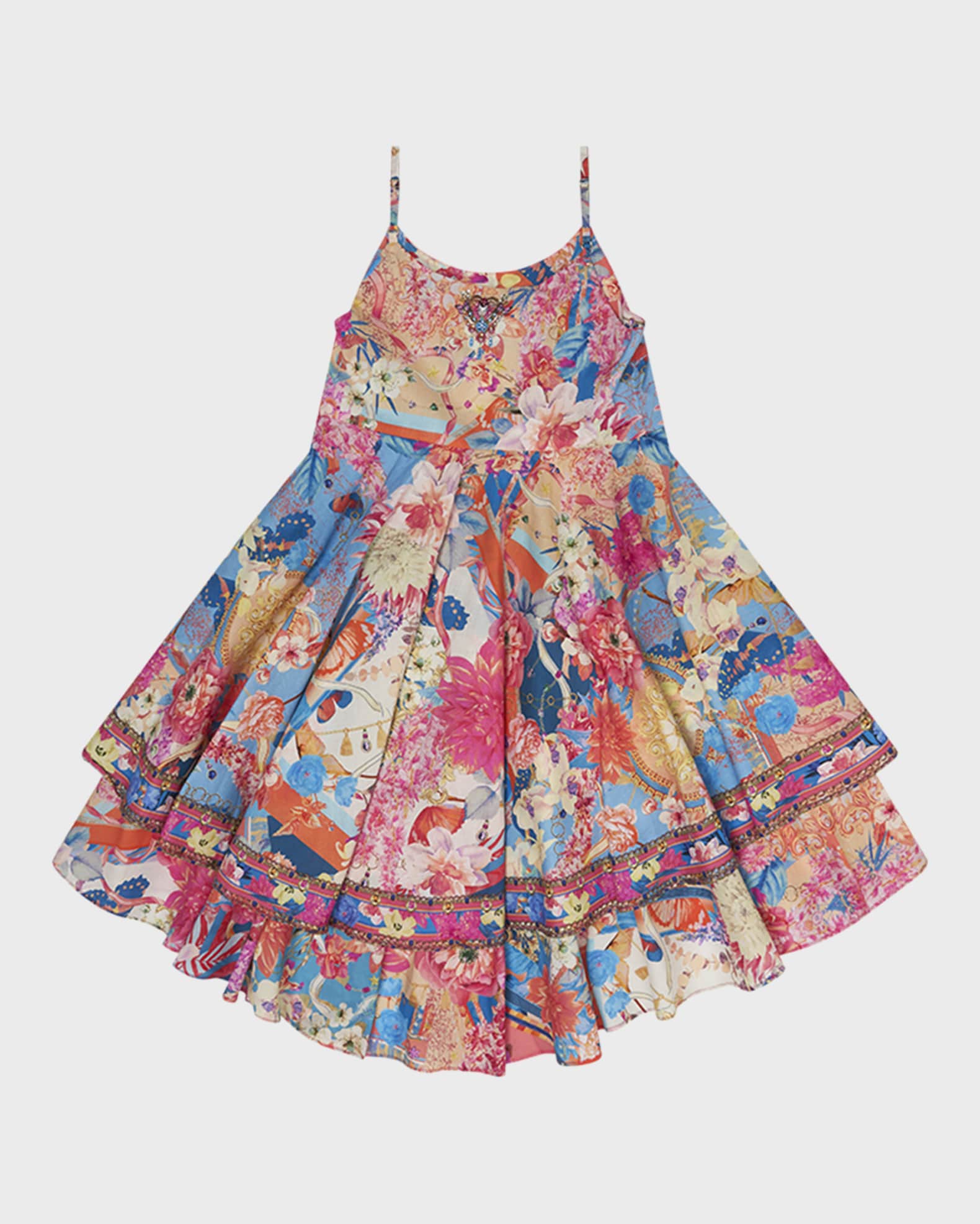 Girl's Round-Neck Tiered Dresses | Neiman Marcus