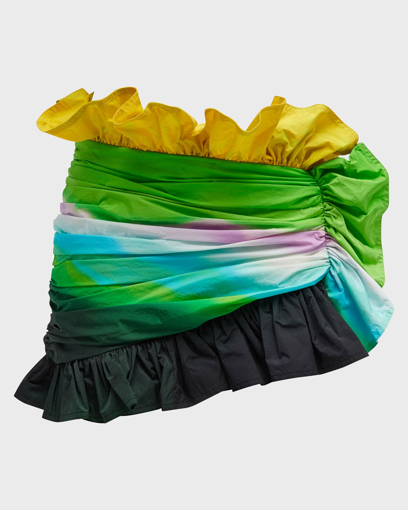 AREA Ombre Nylon Ruffle Mini Skirt | Neiman Marcus