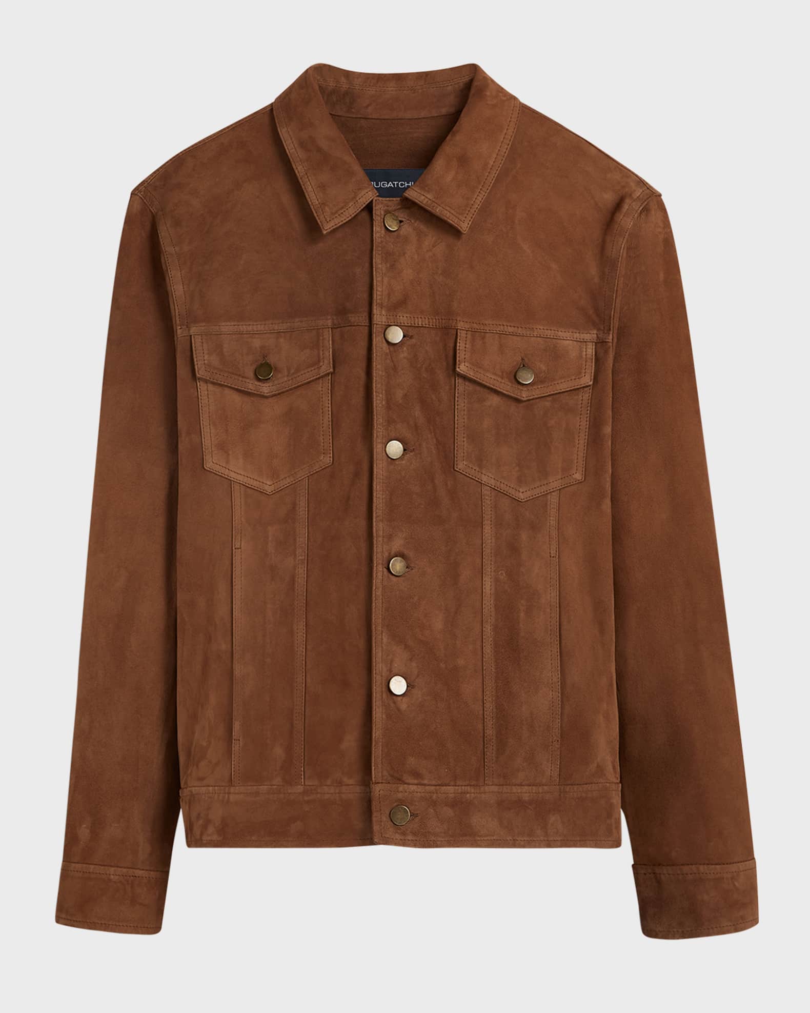 Bugatchi Men's Full-Button Suede Jacket | Neiman Marcus