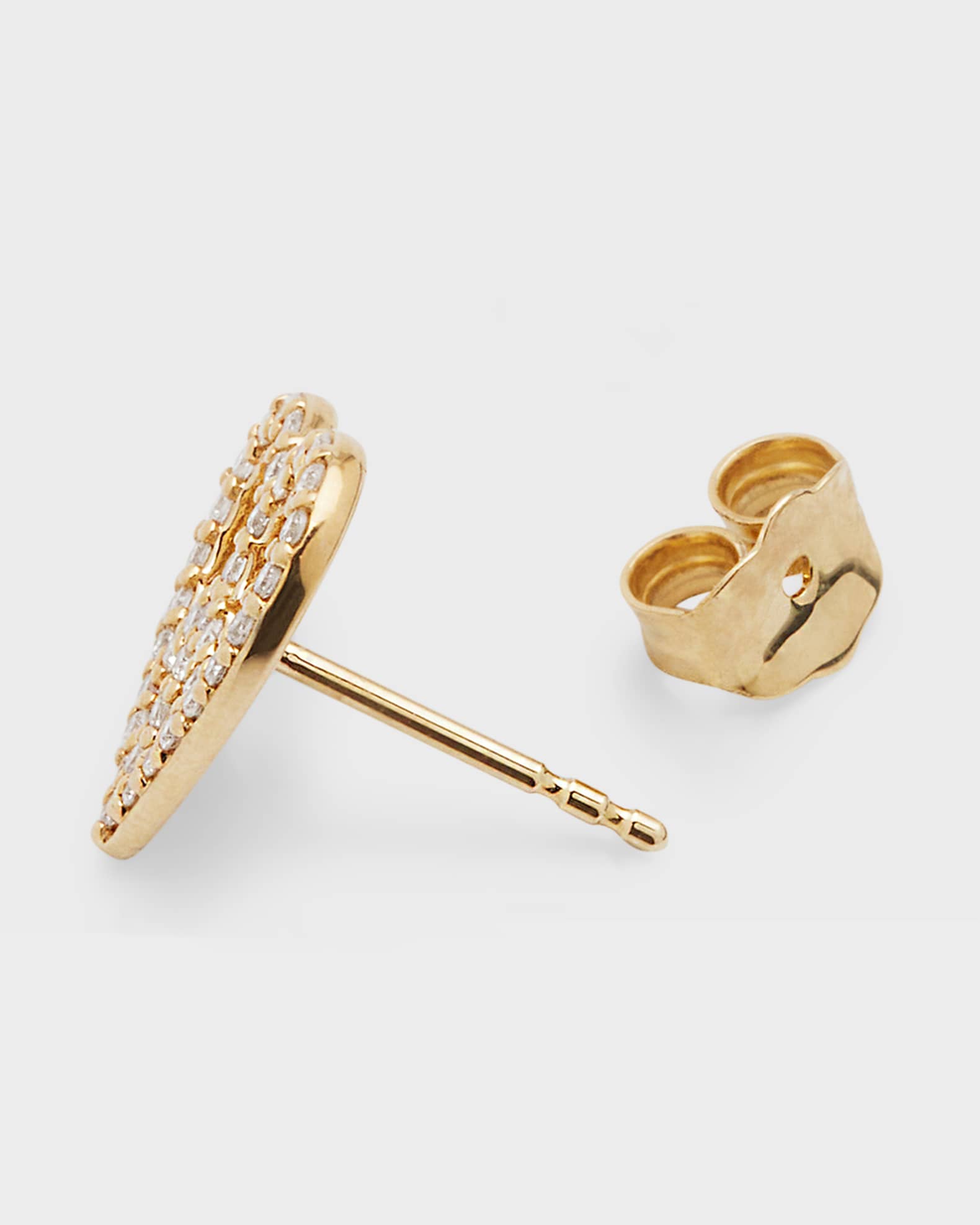 Sydney Evan Heart-Shaped Diamond Peace Sign Single Earring | Neiman Marcus