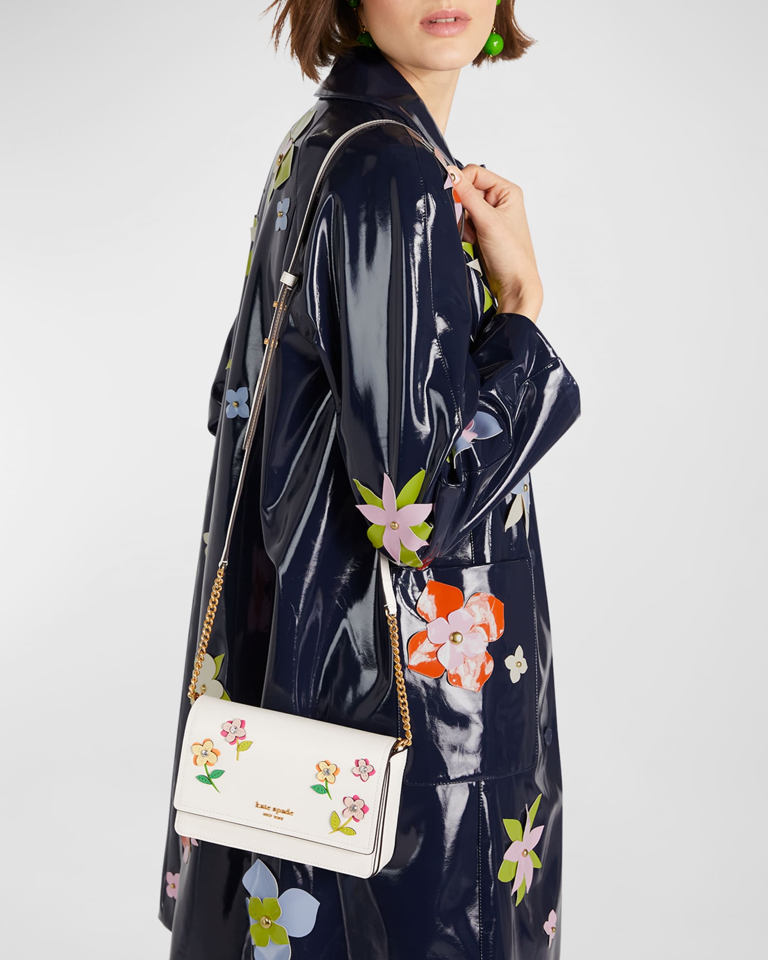 kate spade new york in bloom flower leather crossbody bag | Neiman Marcus