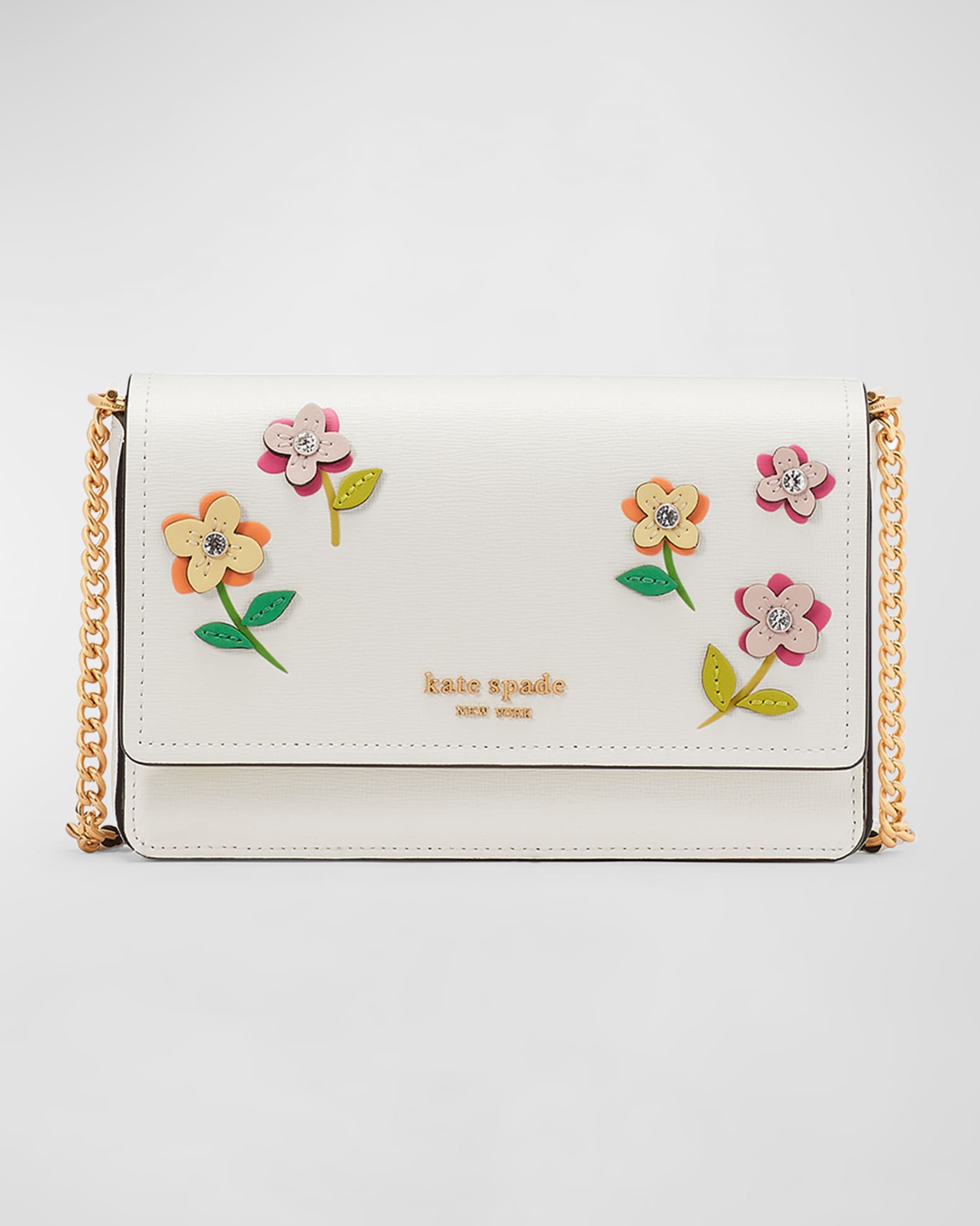 kate spade new york in bloom flower leather crossbody bag | Neiman Marcus