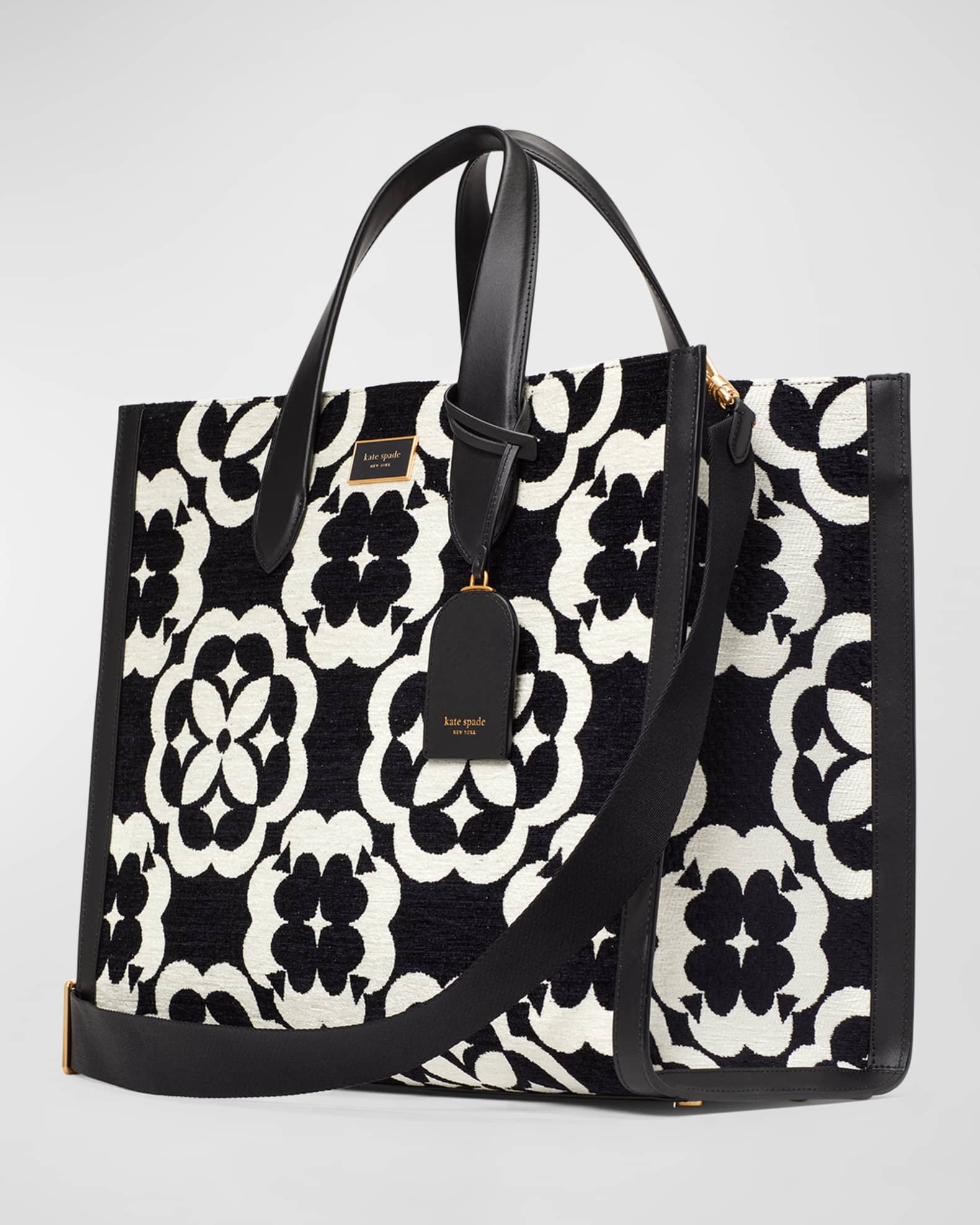 kate spade new york manhattan large spade flower monogram tote bag ...