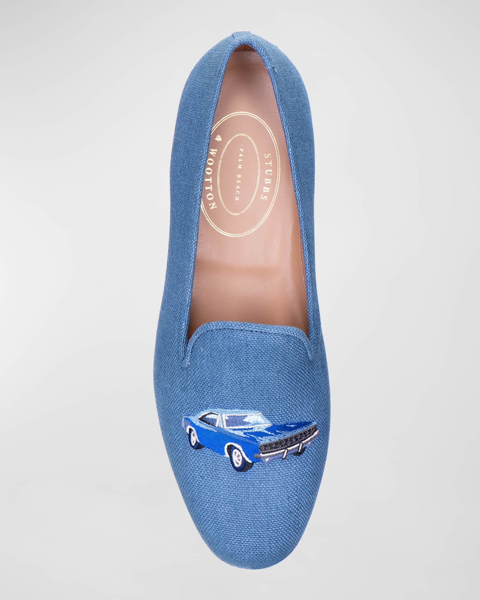 Stubbs and Wootton Men's Embroidered Car Linen Smoking Slippers ...