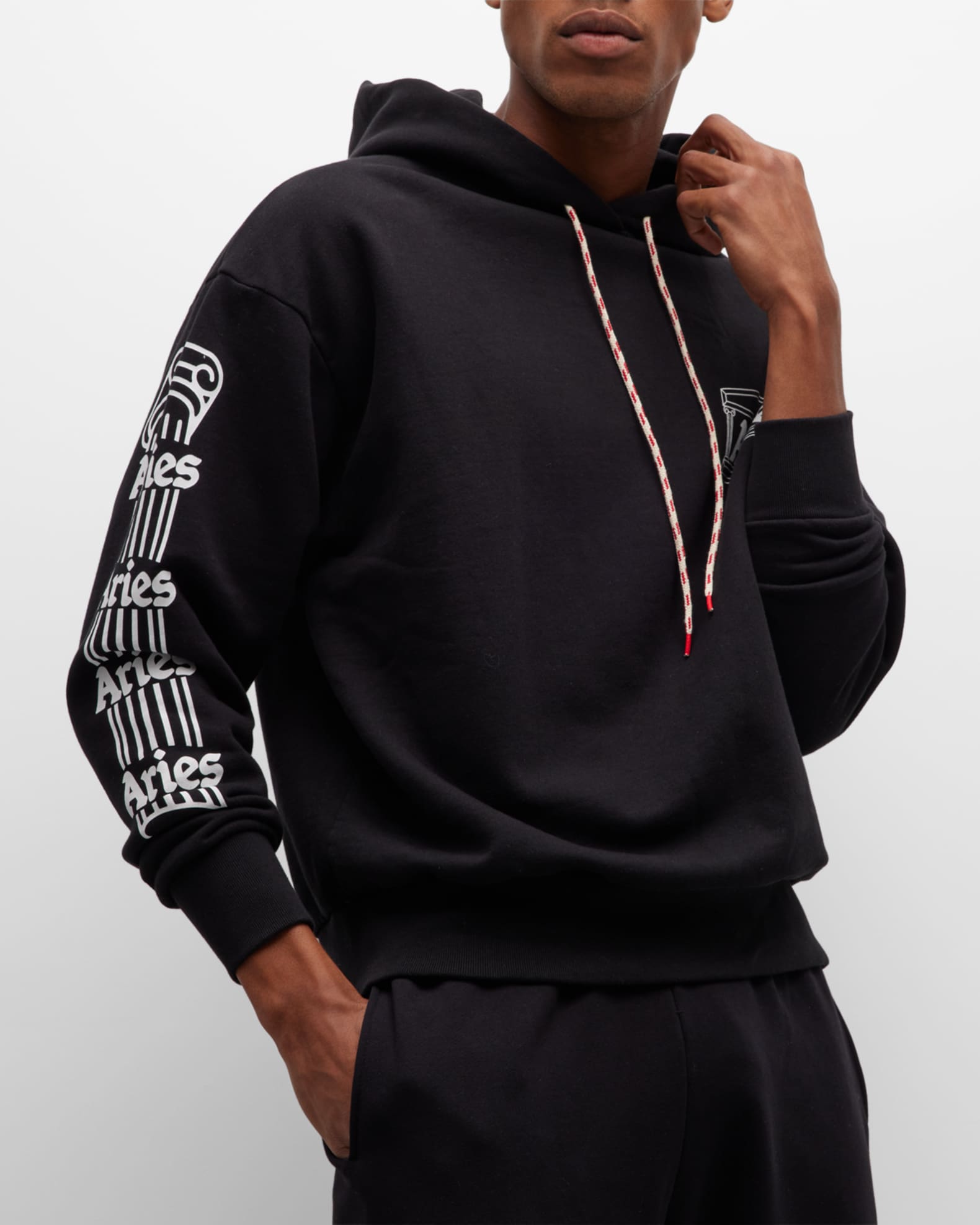 Aries Men's Column Logo Hoodie | Neiman Marcus
