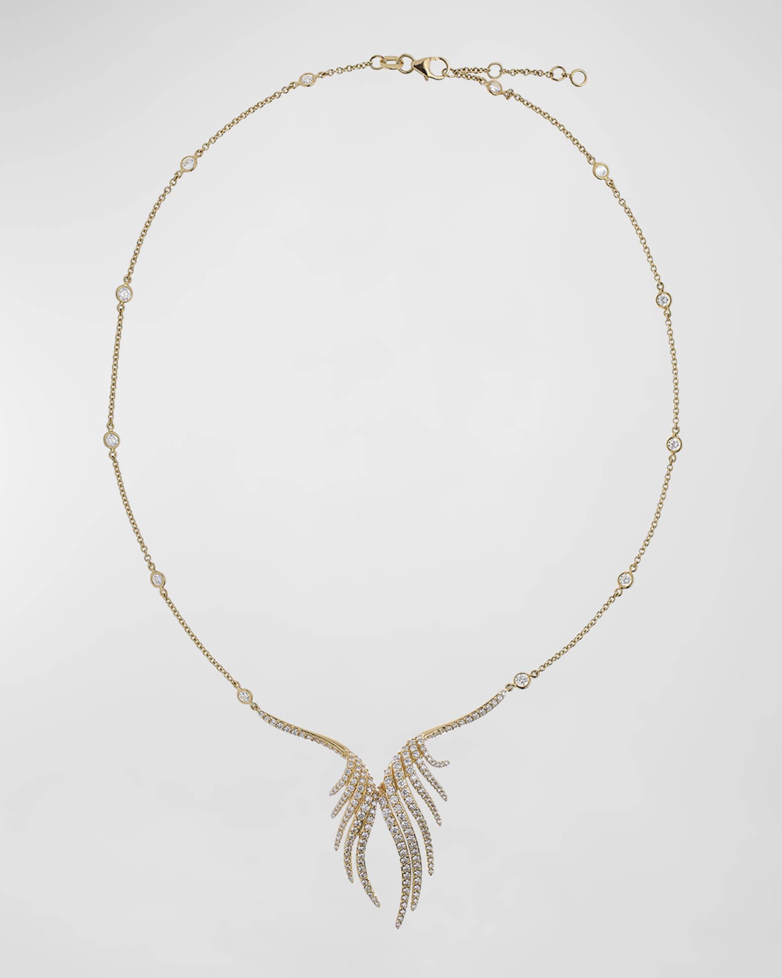 Krisonia Pave Diamond Wing Pendant Necklace in 18K Yellow Gold | Neiman ...