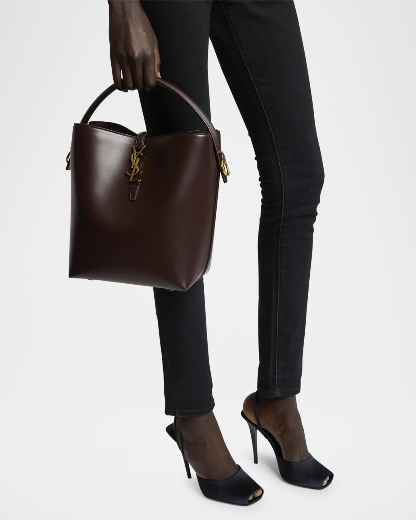 Saint Laurent Le 37 YSL Bucket Bag in Smooth Leather | Neiman Marcus