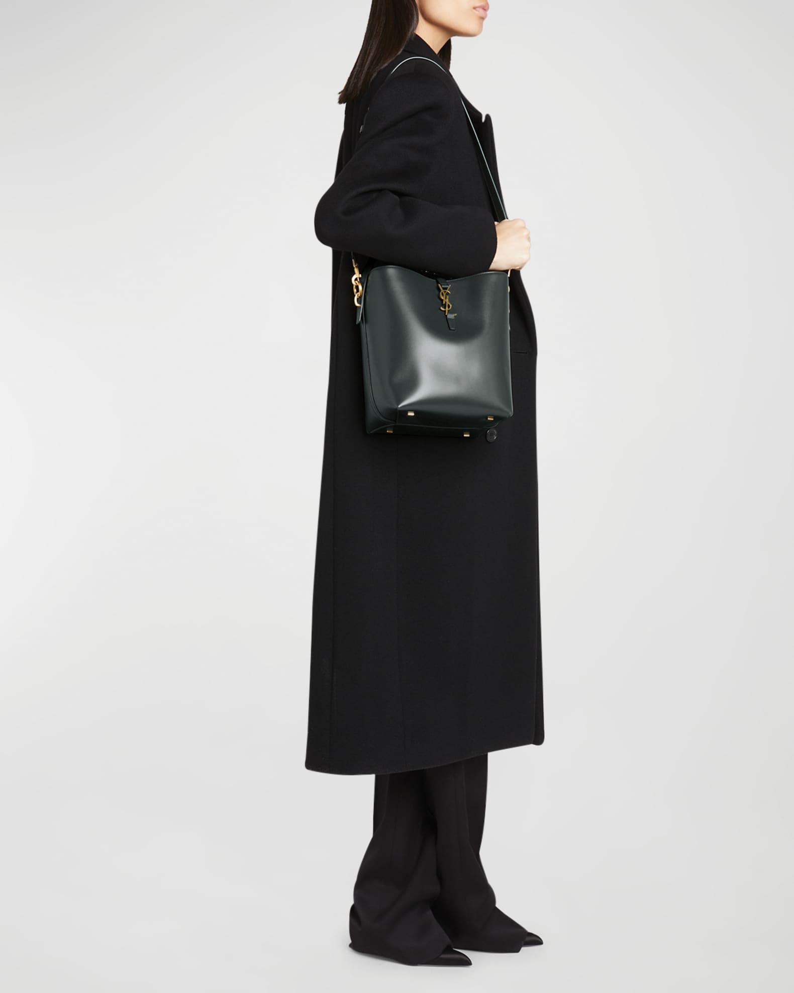 Saint Laurent Le 37 YSL Bucket Bag in Smooth Leather | Neiman Marcus