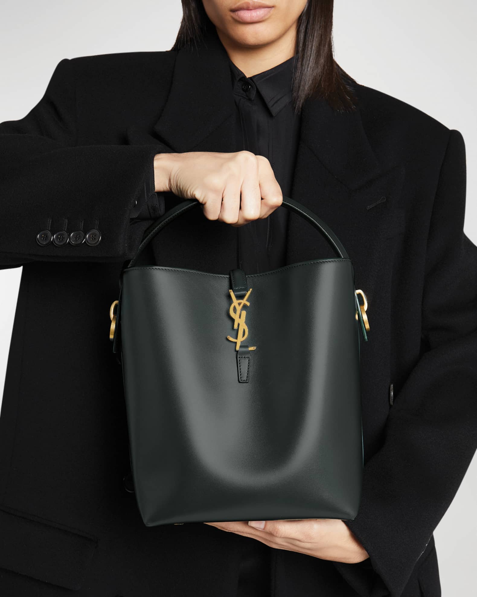 Saint Laurent Le 37 YSL Bucket Bag in Smooth Leather | Neiman Marcus
