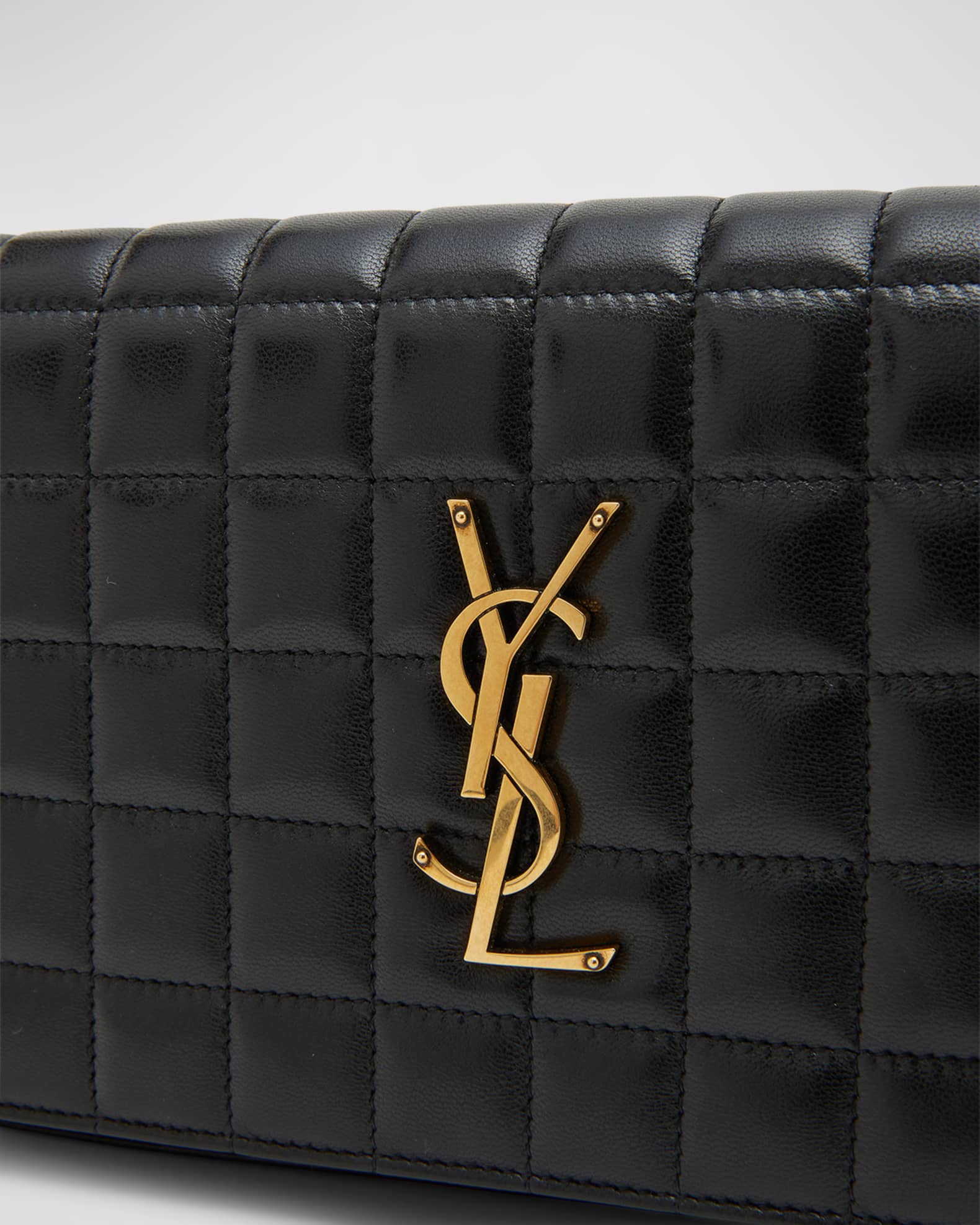 Saint Laurent Cassandre YSL Wallet on Chain in Quilted Smooth Leather ...