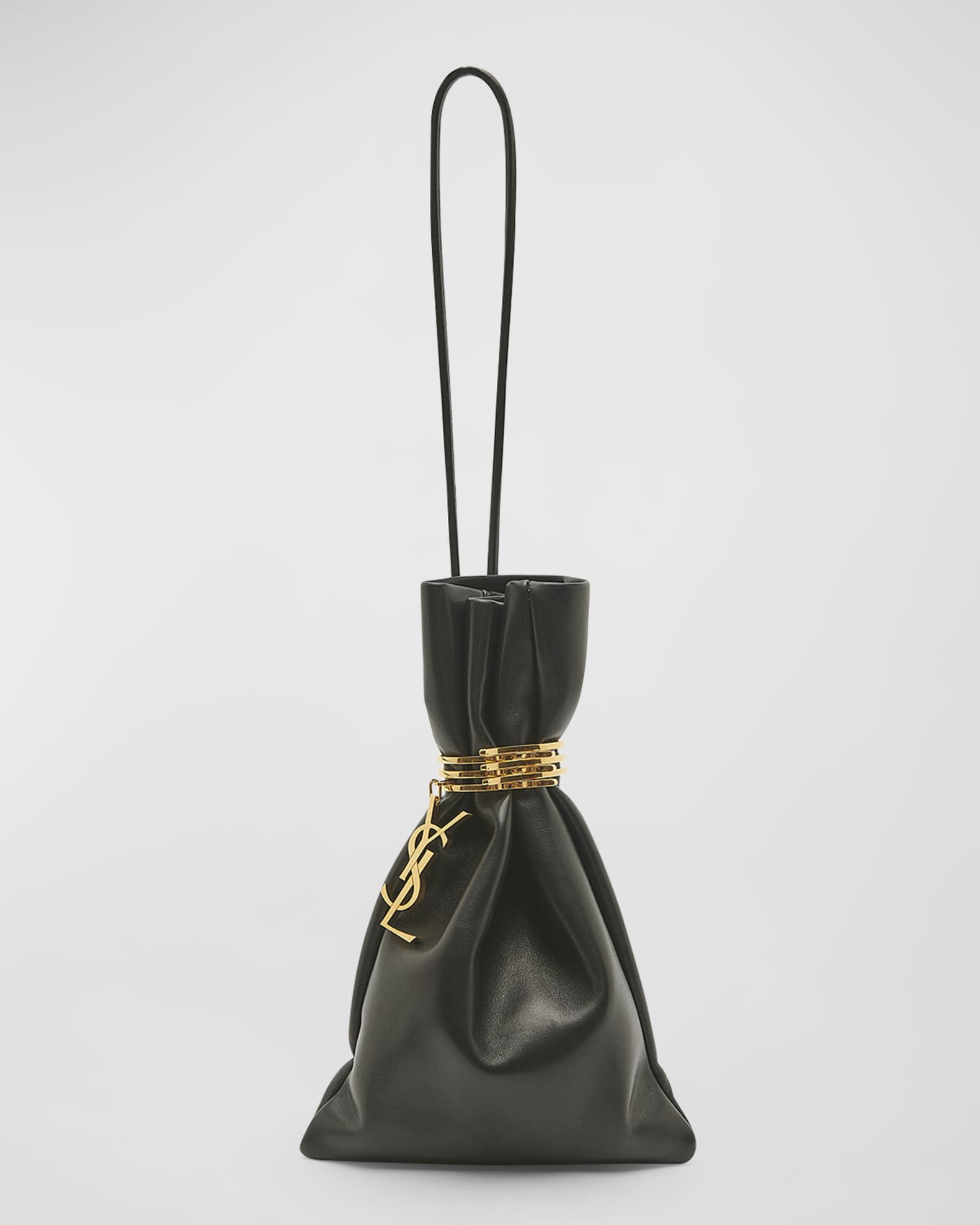 Saint Laurent Lambskin Leather YSL Monogram Evening Pouch | Neiman Marcus