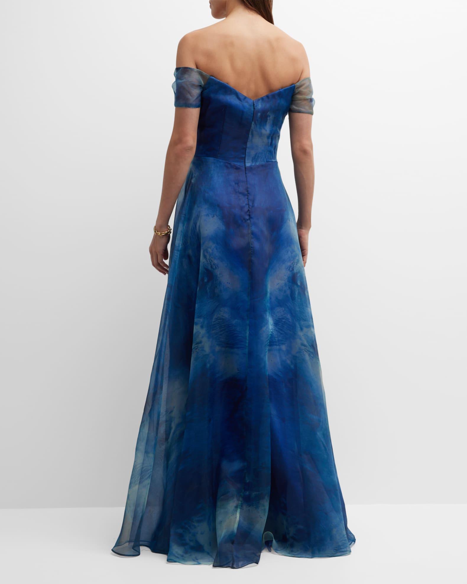 Rene Ruiz Collection Off-Shoulder Organza A-Line Gown | Neiman Marcus