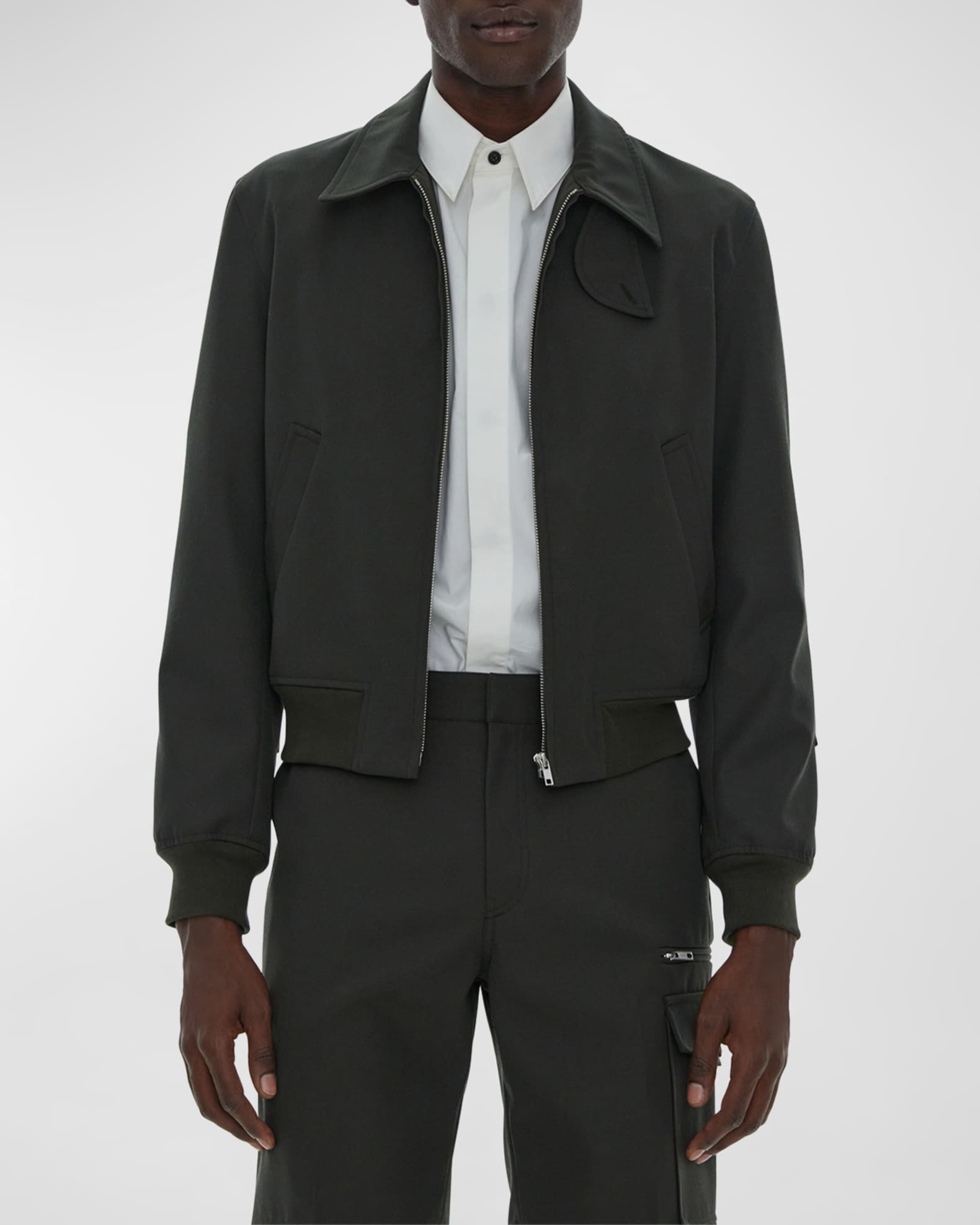 Helmut Lang Men's Twill Bomber Jacket | Neiman Marcus