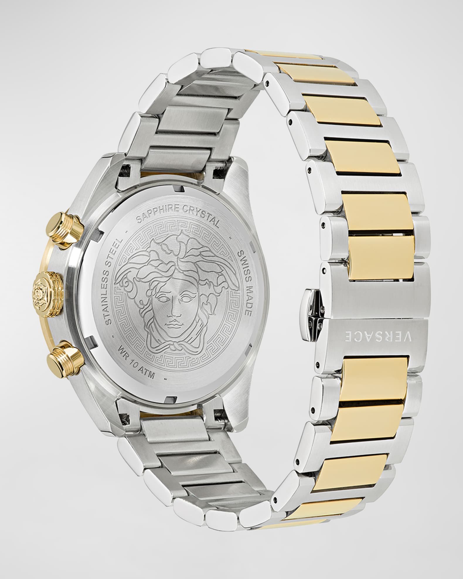 Versace Men's Greca Dome Two-Tone Bracelet Watch, 43mm | Neiman Marcus