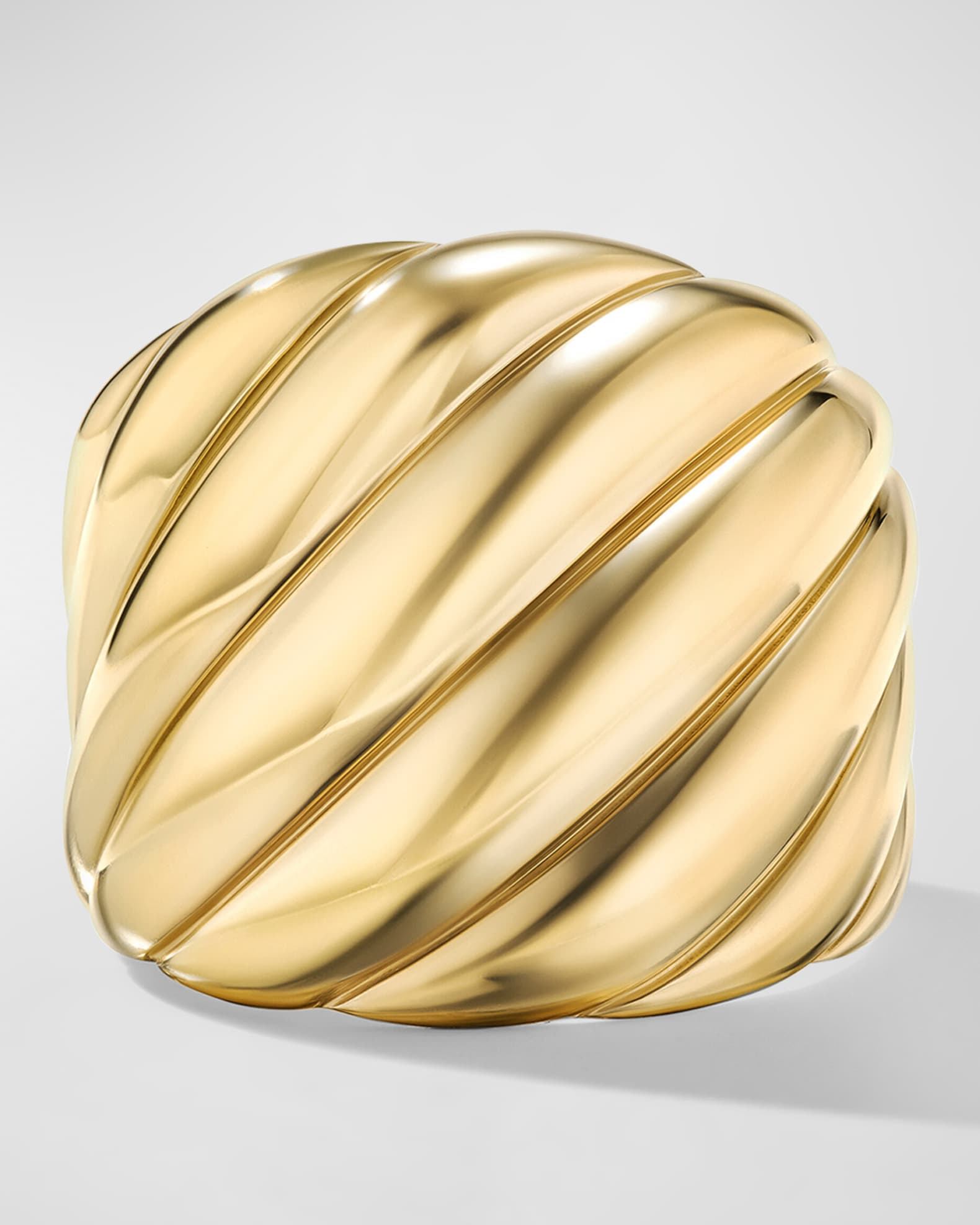 Sculpted Cable Ring in 18K Gold, 20mm | Neiman Marcus