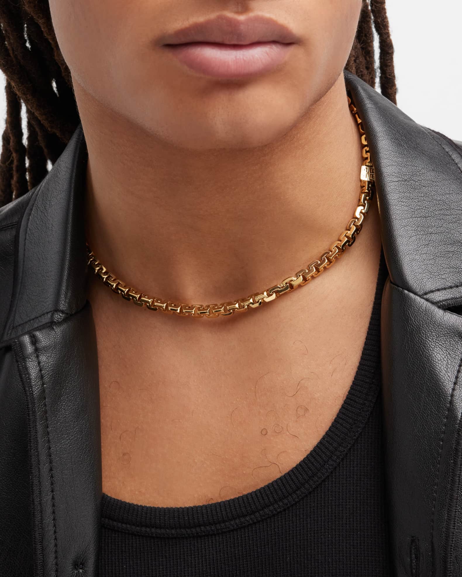 Givenchy Men's Gold-Tone Short G-Chain Necklace | Neiman Marcus