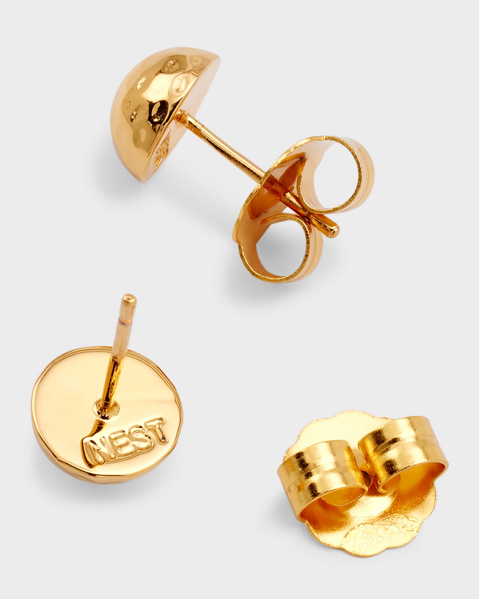 NEST Jewelry 22k Gold-Plated Hammered Stud Earrings | Neiman Marcus