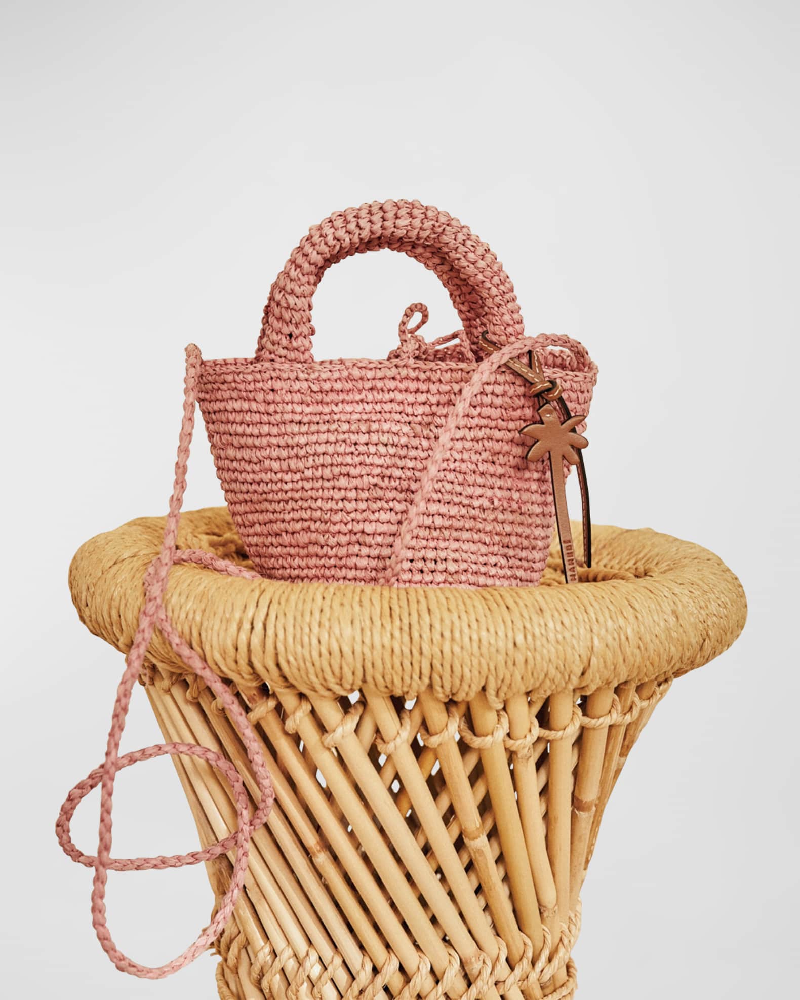 Manebi Mini Summer Raffia Top-Handle Bag | Neiman Marcus