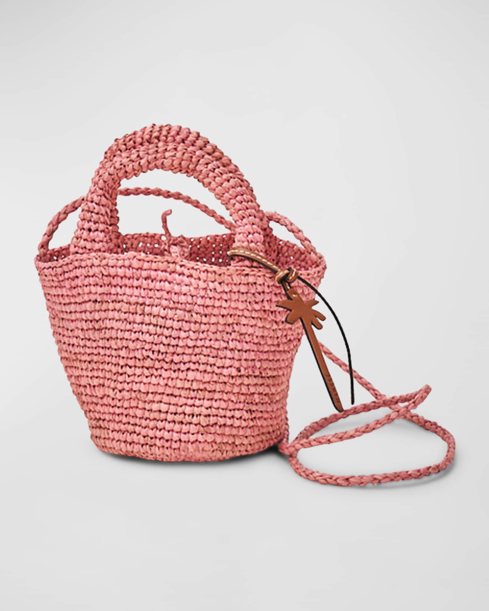 Manebi Mini Summer Raffia Top-Handle Bag | Neiman Marcus