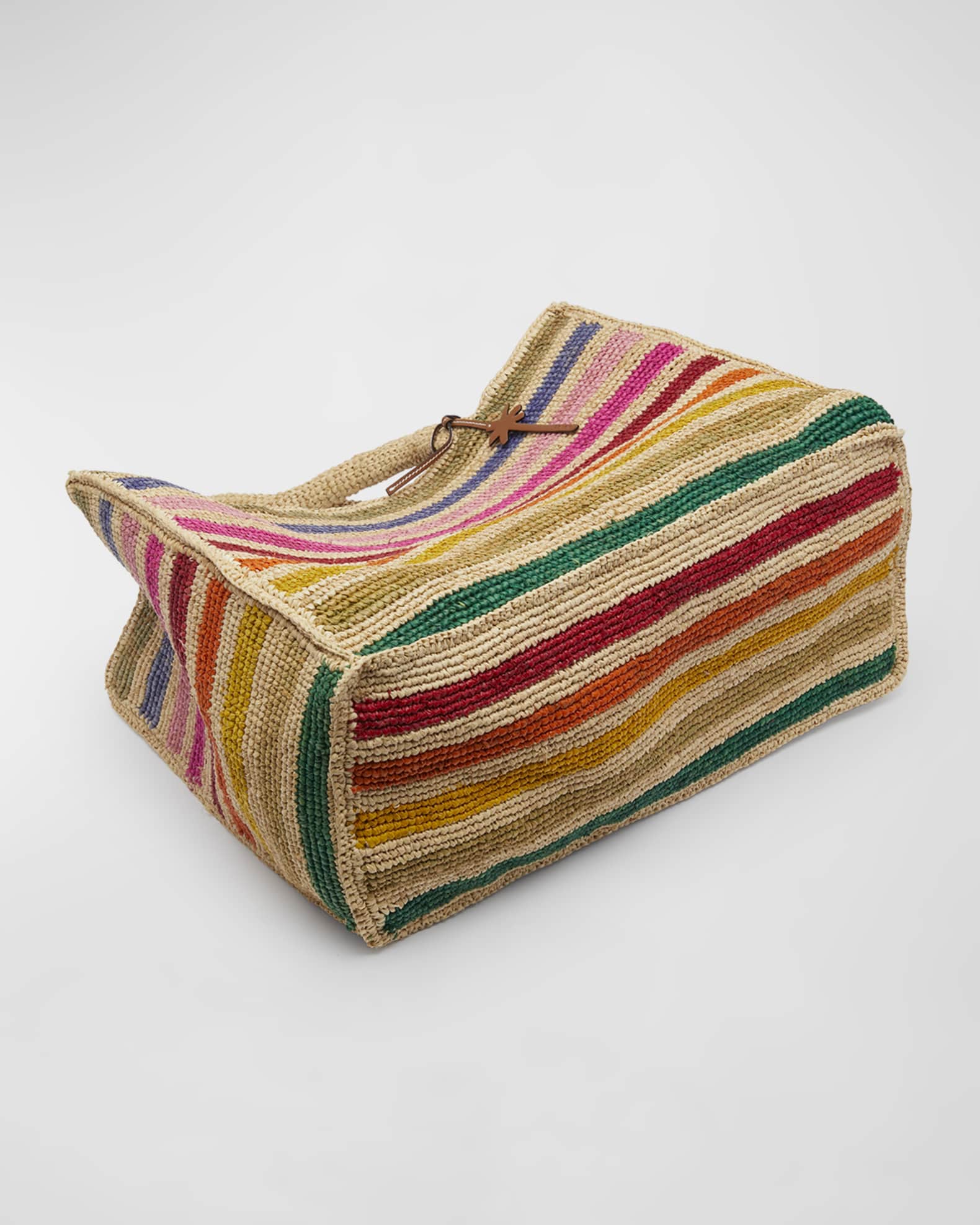 Manebi Sunset Large Rainbow Striped Beach Tote Bag | Neiman Marcus