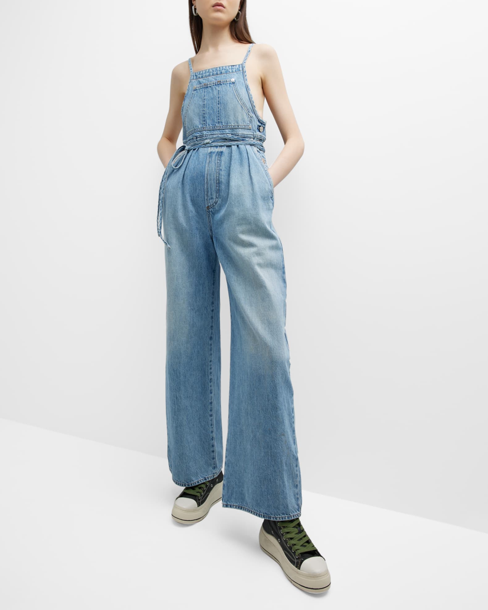 Citizens of Humanity Mallory Self-Tie Denim Overalls | Neiman Marcus