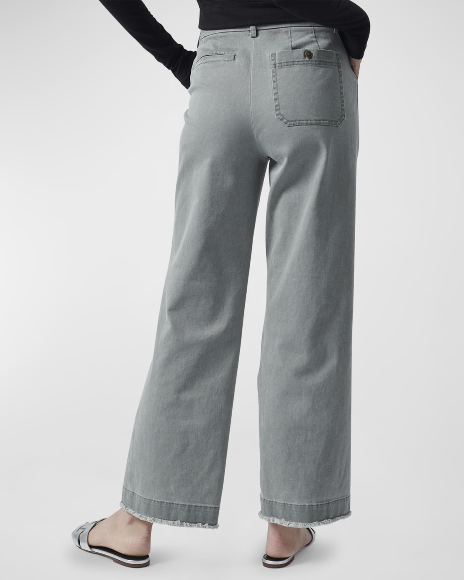 ATM Anthony Thomas Melillo Cotton Twill Wide-Leg Boyfriend Pants ...