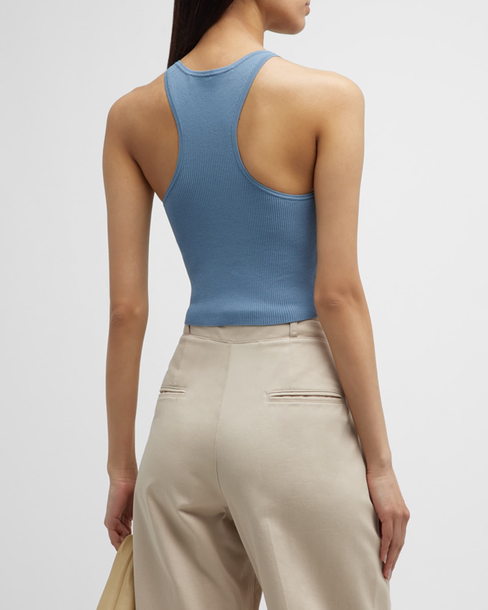 Max Mara Turku Rib Crop Tank Top | Neiman Marcus