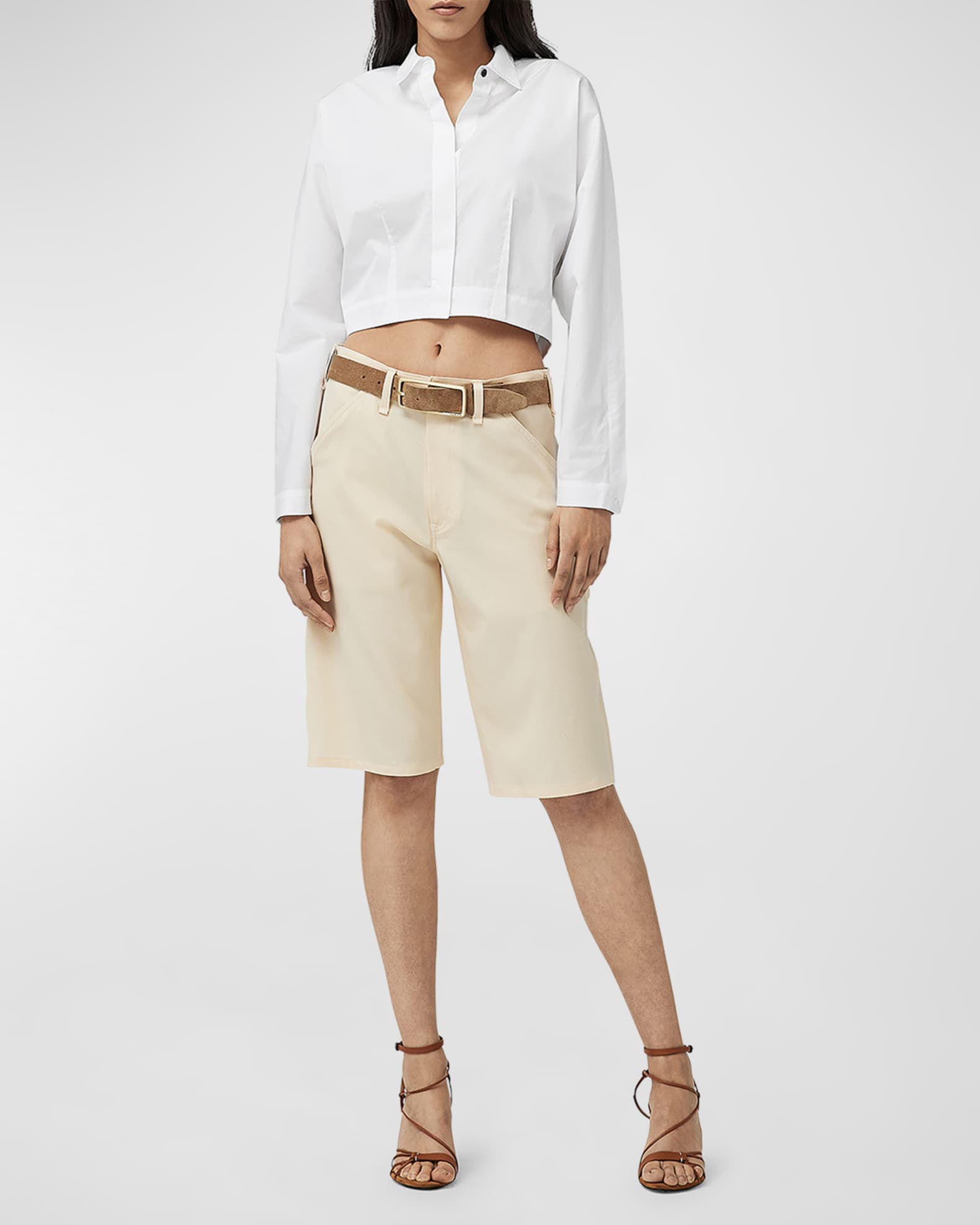 Rag & Bone Morgan Cropped Button-Front Shirt | Neiman Marcus