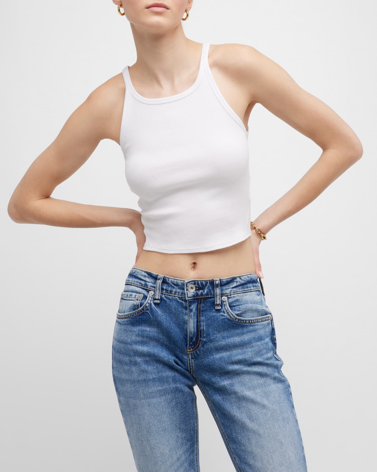 Rag & Bone The Essential Ribbed String Tank Top | Neiman Marcus