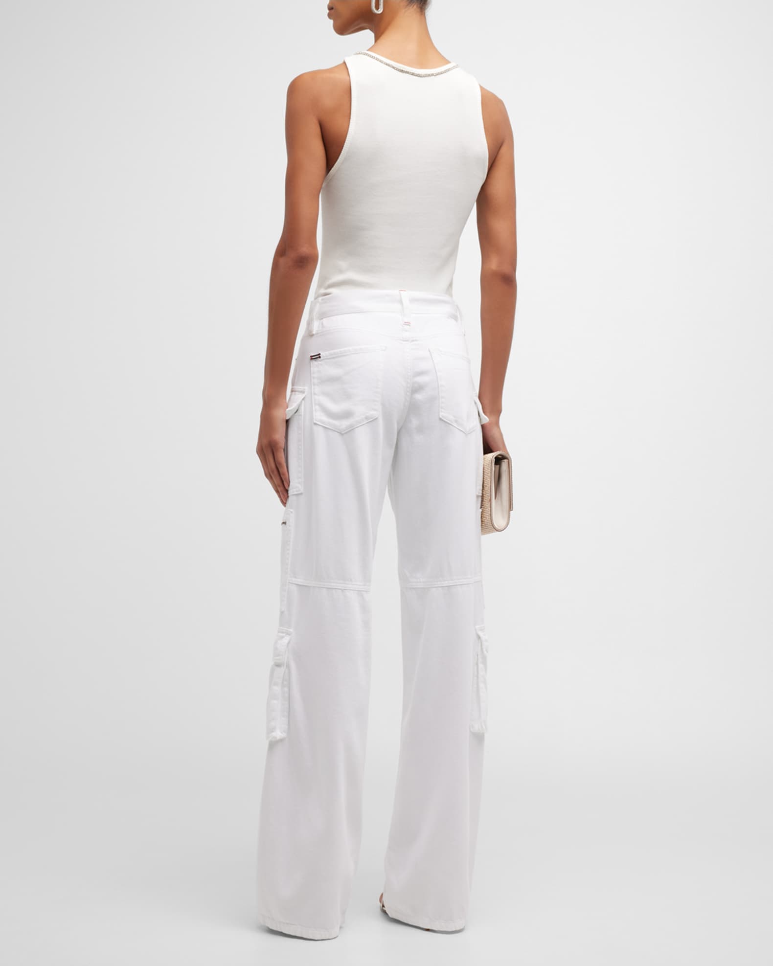 Alice + Olivia Cay Baggy Denim Cargo Pants | Neiman Marcus