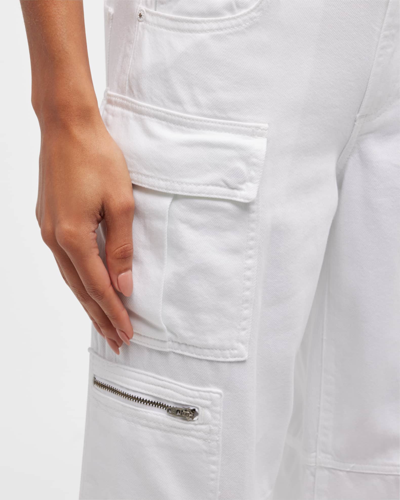 Alice + Olivia Cay Baggy Denim Cargo Pants | Neiman Marcus