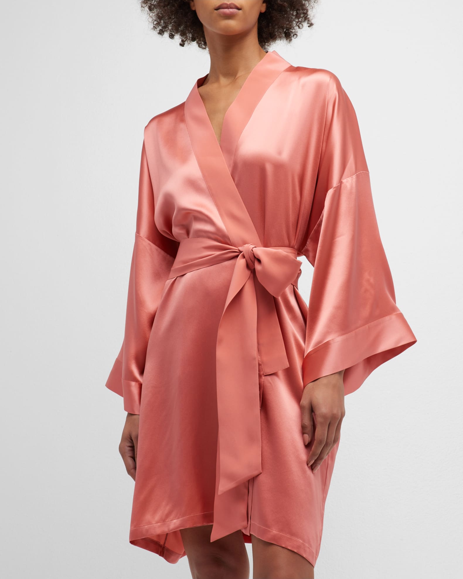 Olivia Von Halle Mimi Short Silk Kimono Robe | Neiman Marcus