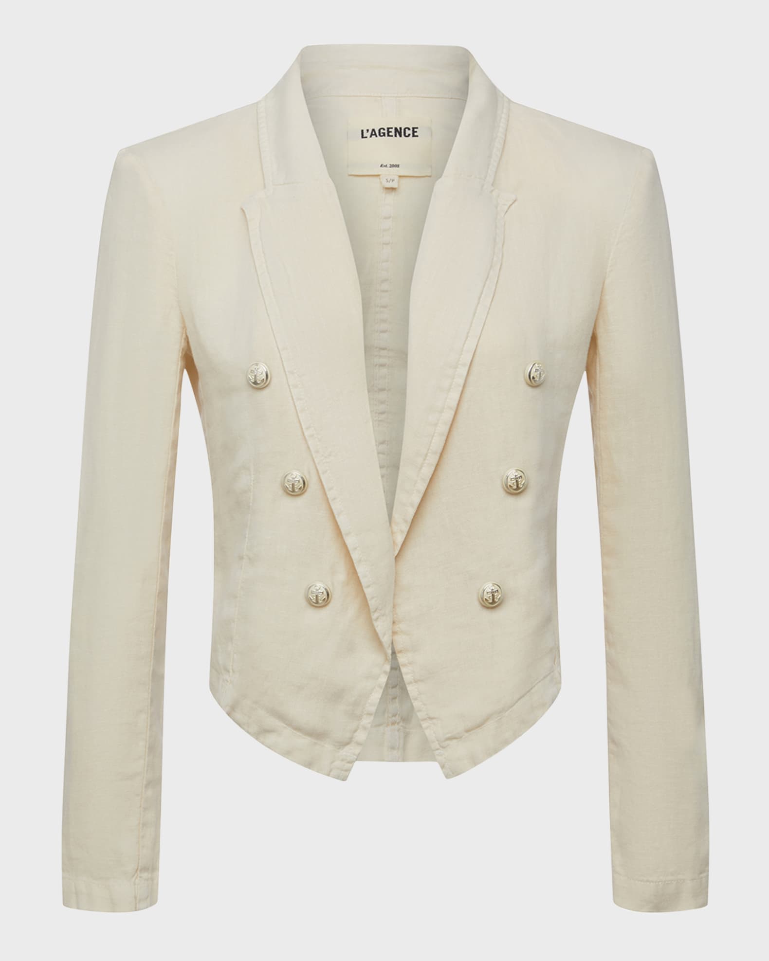 L'Agence Wayne Cropped Double-Breasted Jacket | Neiman Marcus