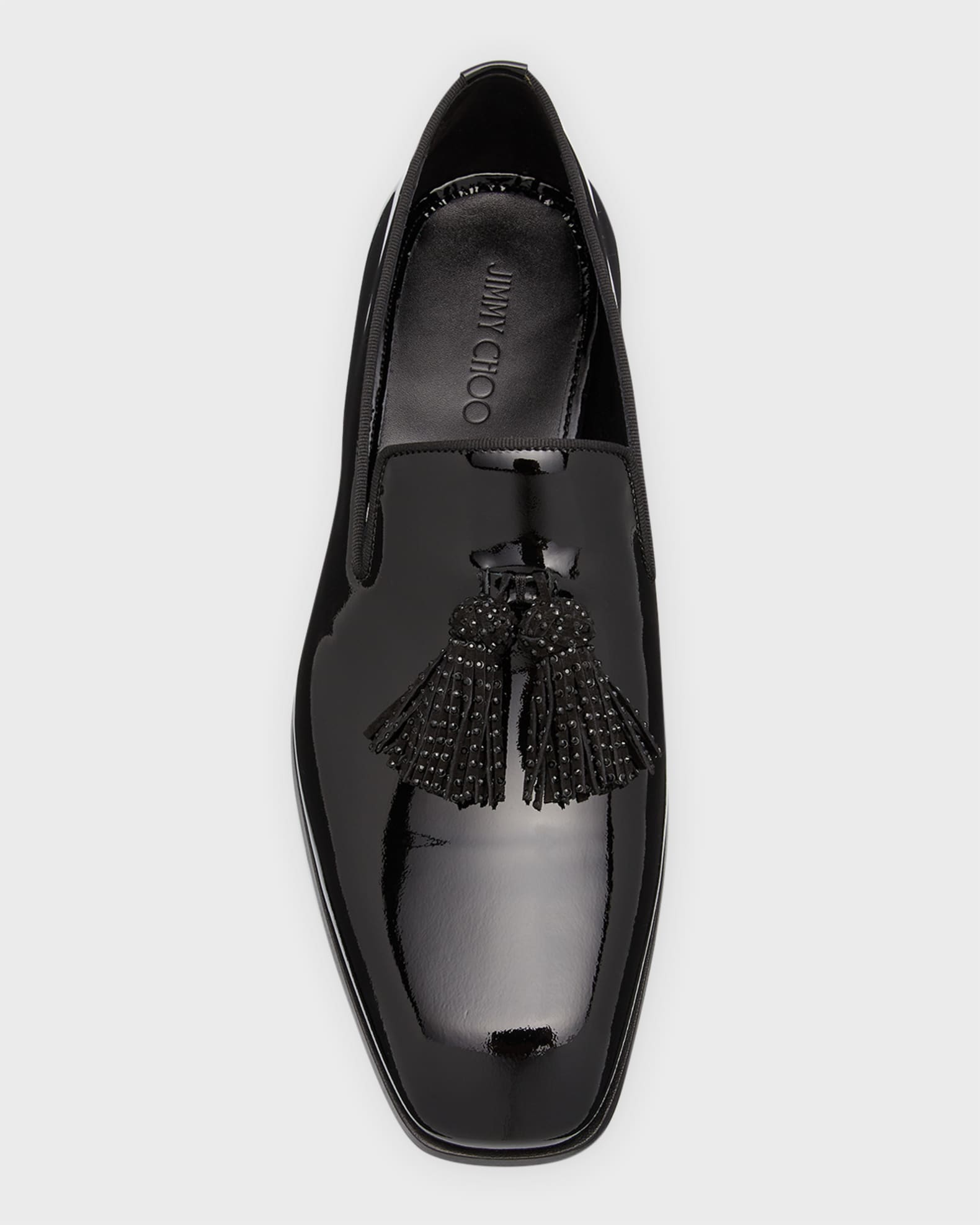 Jimmy Choo Men's Foxley Patent Leather Crystal Tassel Loafers | Neiman ...