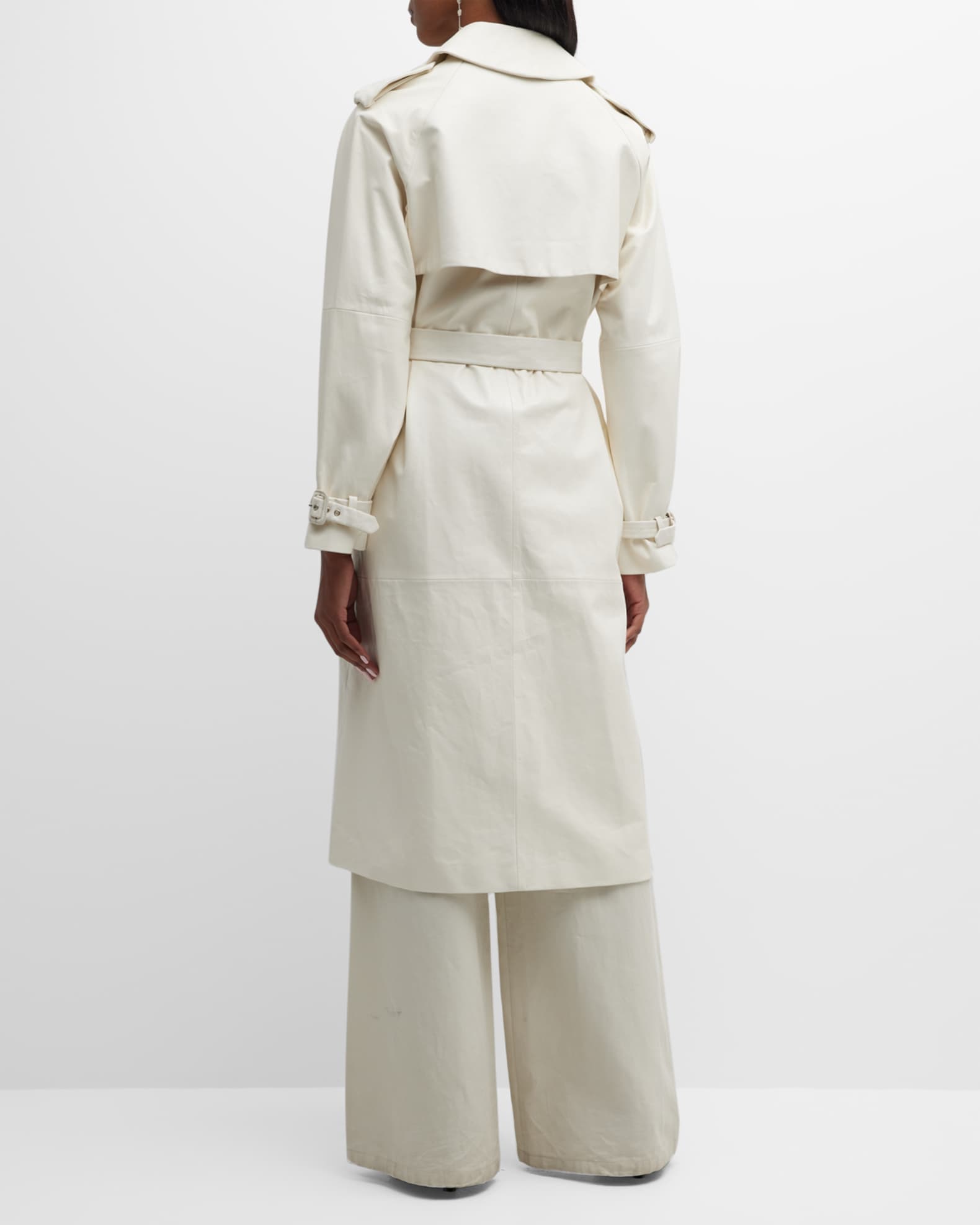 Nili Lotan Tanner Belted Leather Trench Coat | Neiman Marcus