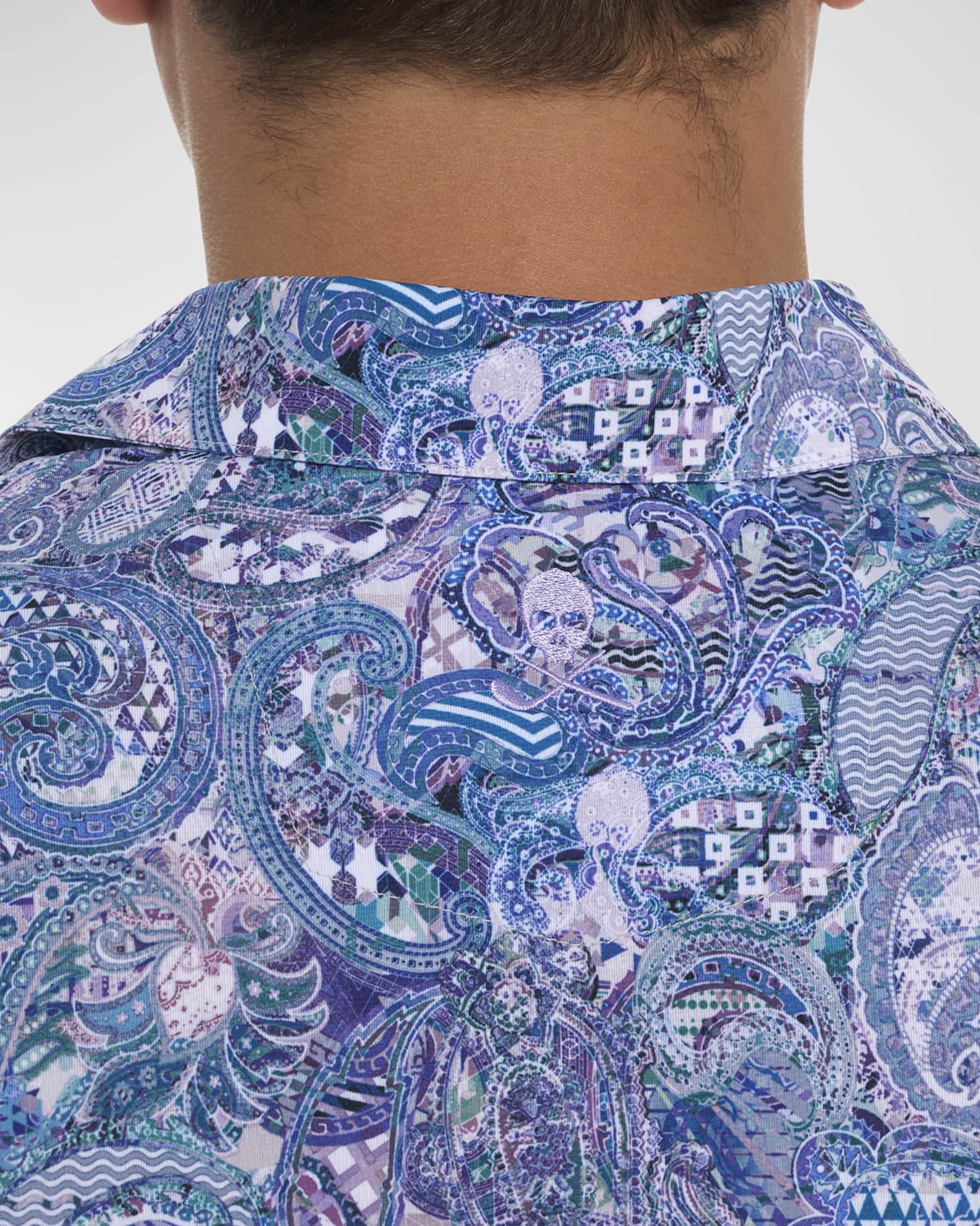 Robert Graham Men's Goldberg Performance Stretch Polo Shirt | Neiman Marcus