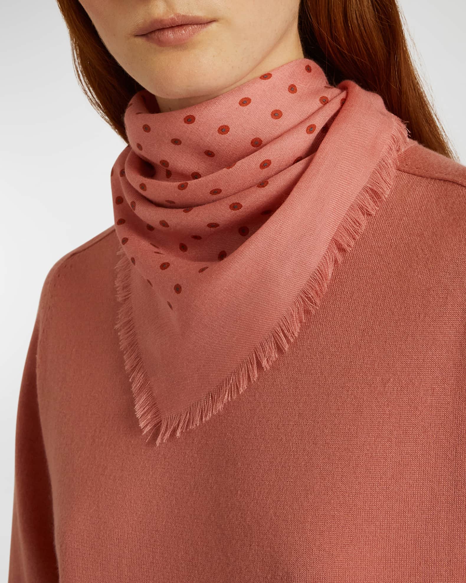 Loro Piana Dotted Cashmere-Silk Foulard | Neiman Marcus