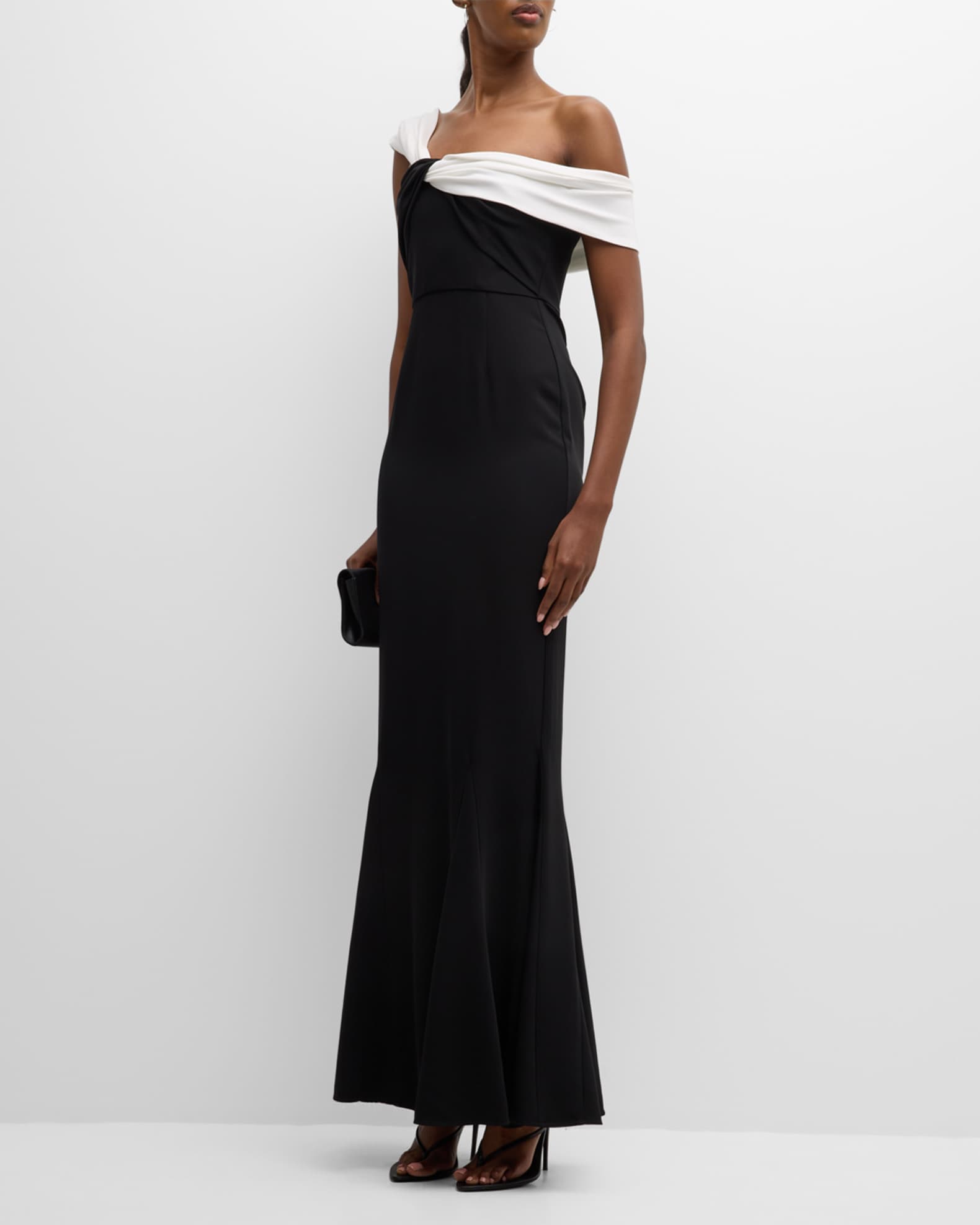 Roland Mouret Asymmetric Twisted Stretch Cady Gown | Neiman Marcus