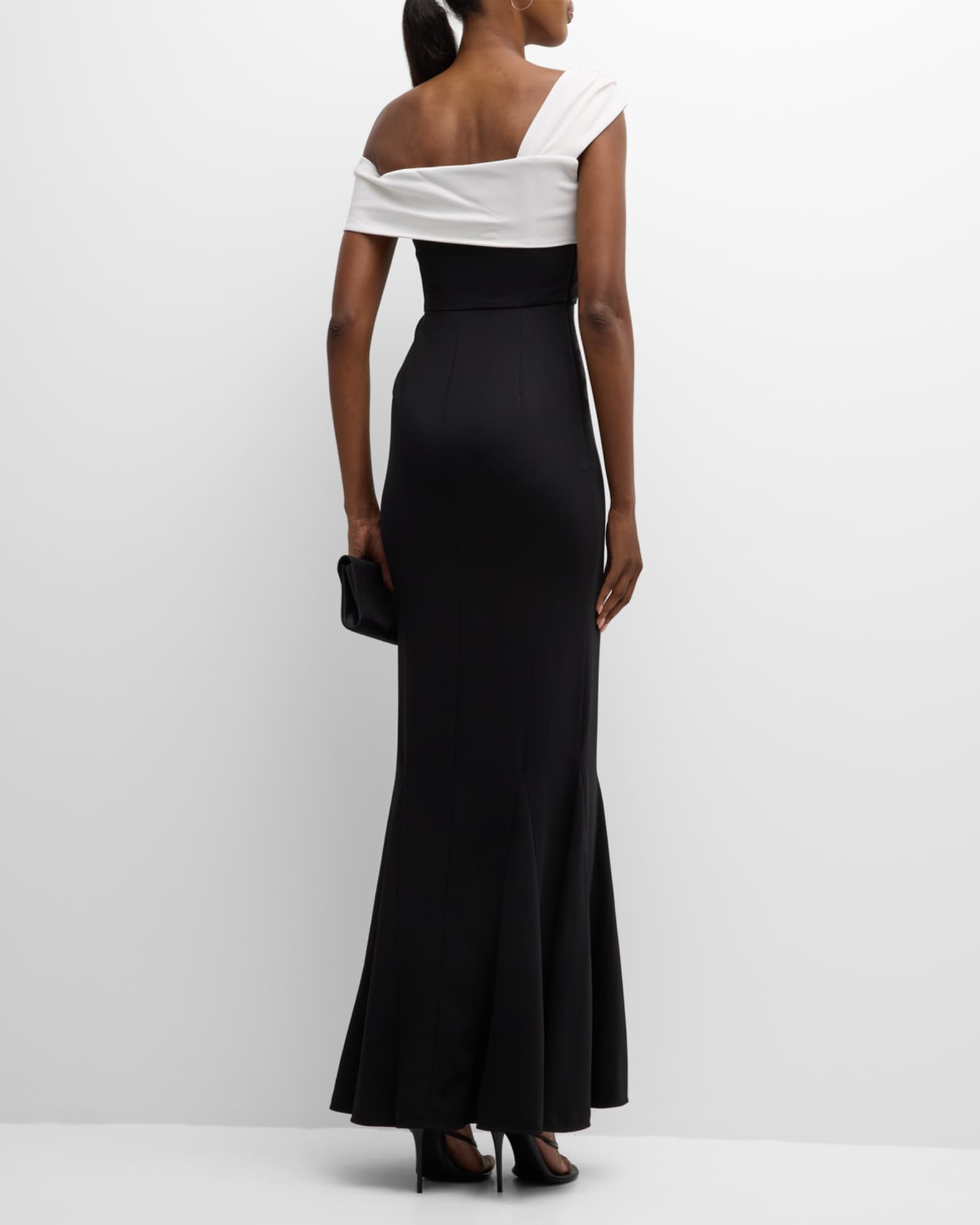 Roland Mouret Asymmetric Twisted Stretch Cady Gown | Neiman Marcus