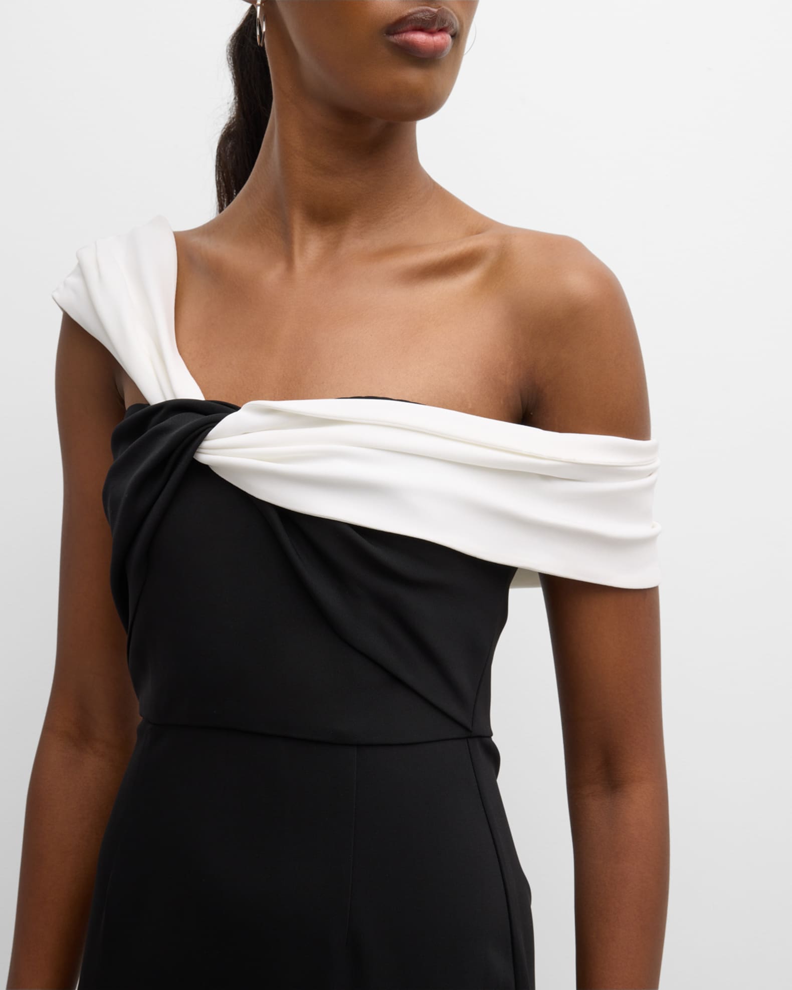 Roland Mouret Asymmetric Twisted Stretch Cady Gown | Neiman Marcus