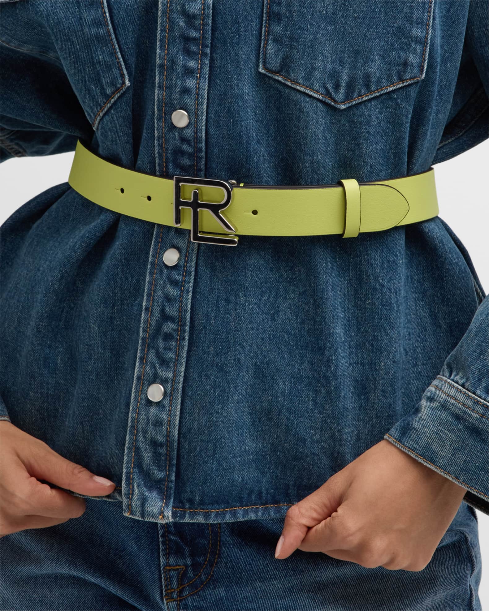 Ralph Lauren Collection RL Calfskin Belt, 32 Mm | Neiman Marcus