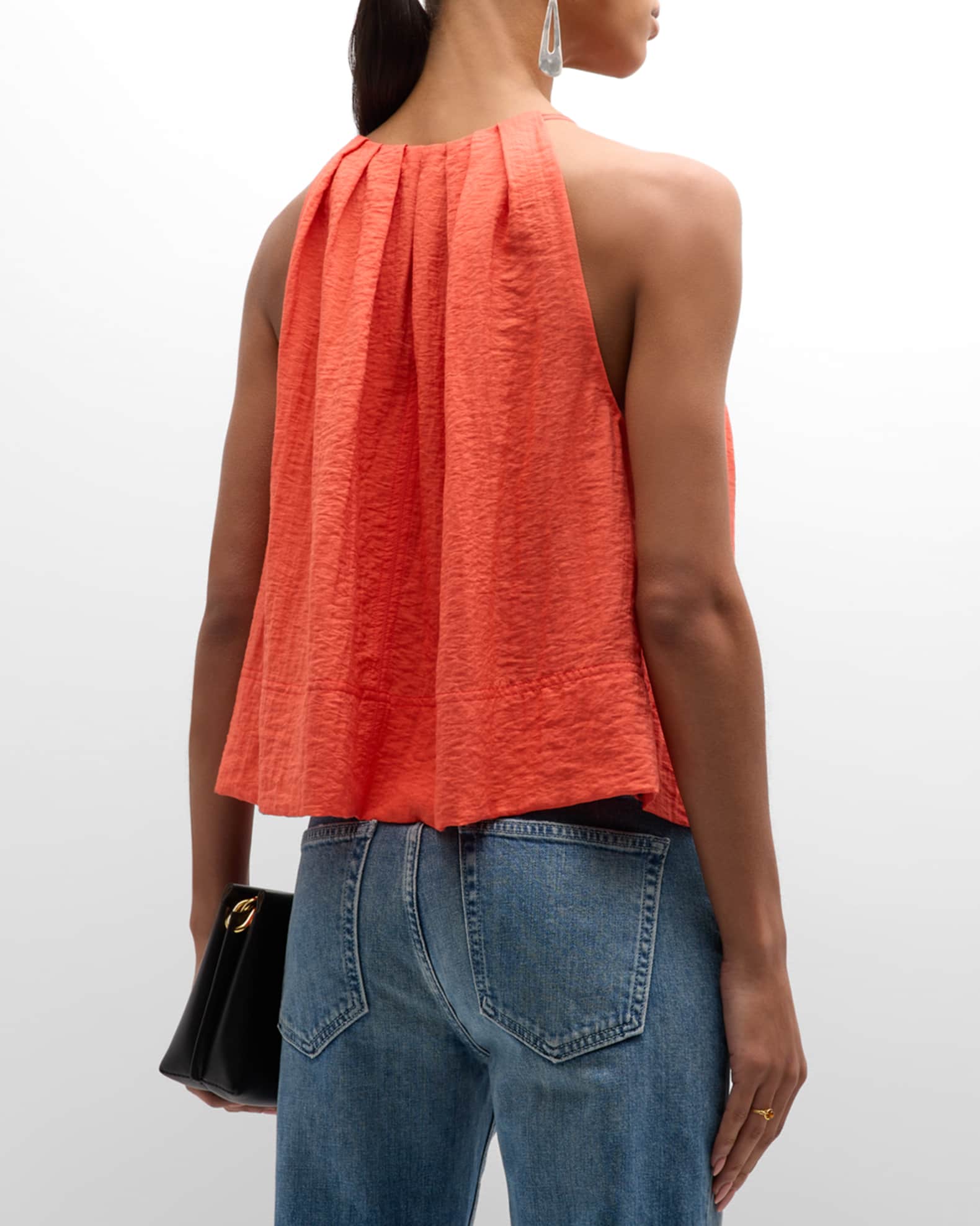 A.L.C. Caroline Pleated Scoop-Neck Top | Neiman Marcus