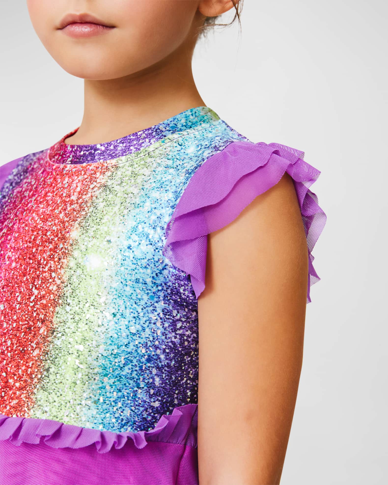 Terez Girl's Rainbow Glitter Princess Layered Dress, Size 7-14 | Neiman ...