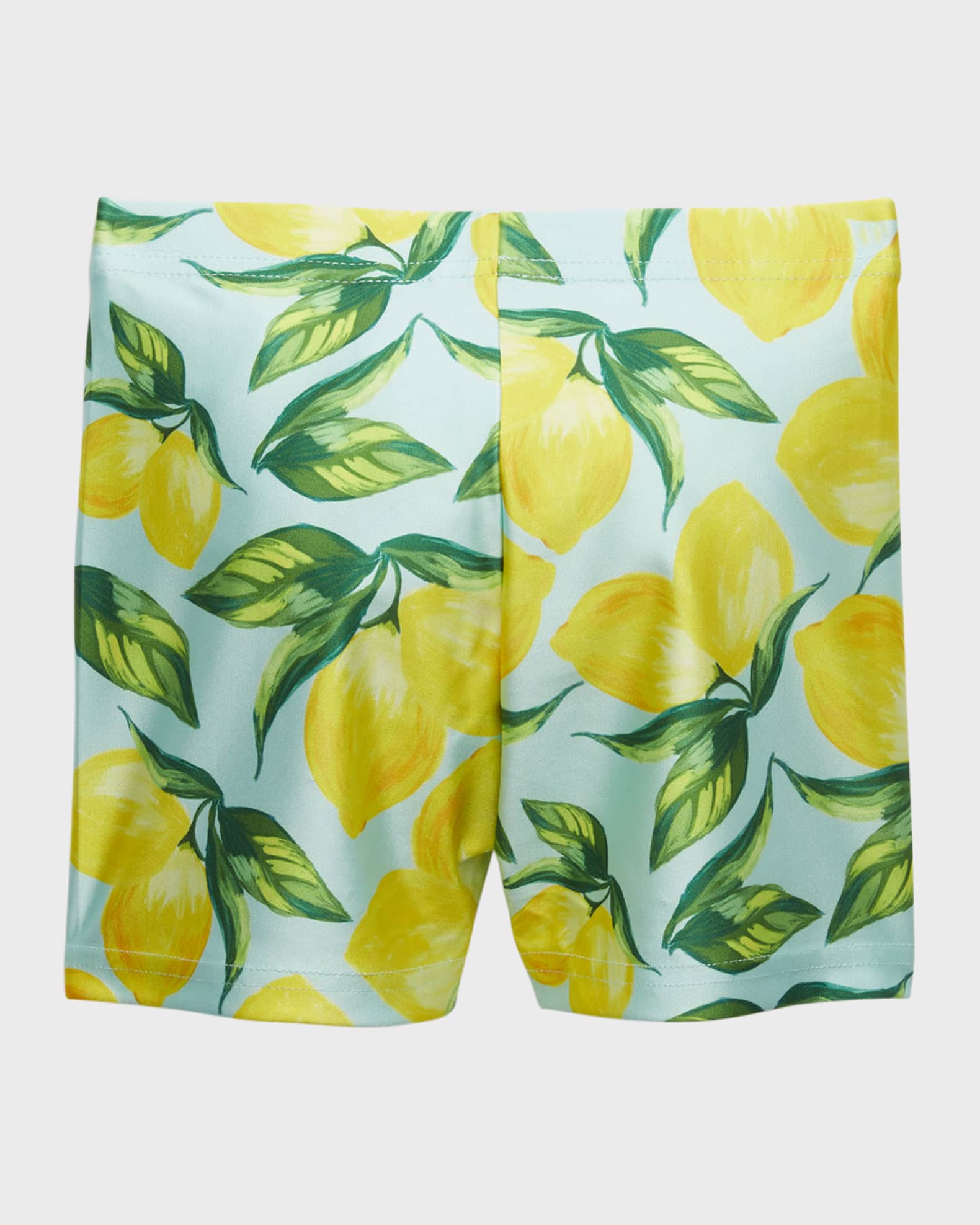 Girl's Aqua Lemon Spritz Booty Shorts | Neiman Marcus