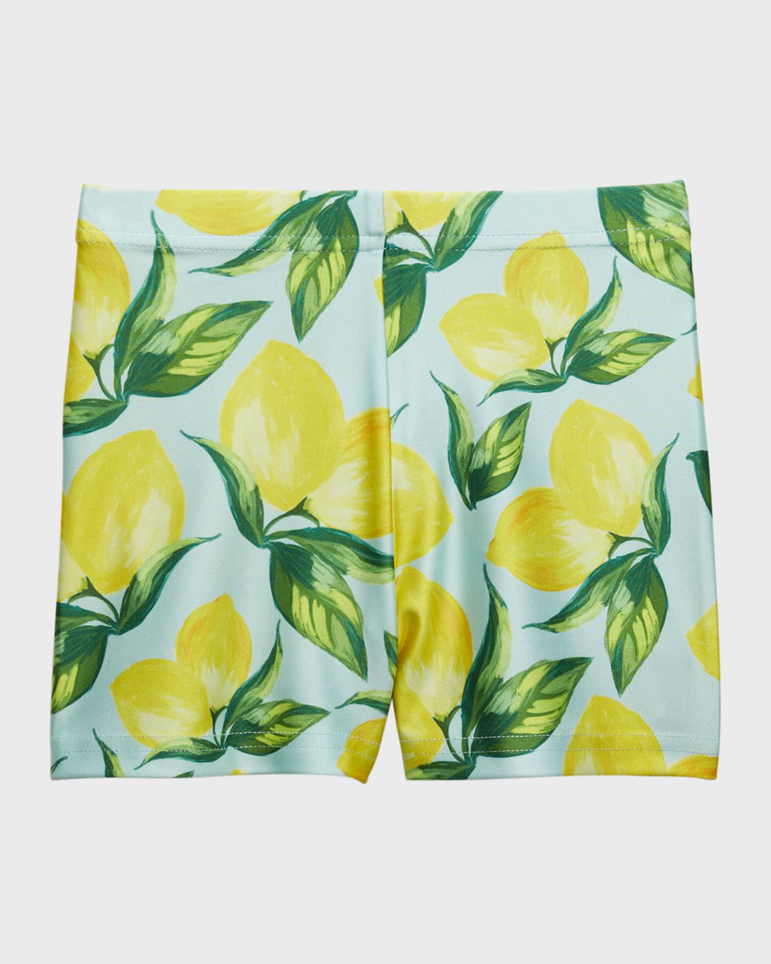 Girl's Aqua Lemon Spritz Booty Shorts | Neiman Marcus