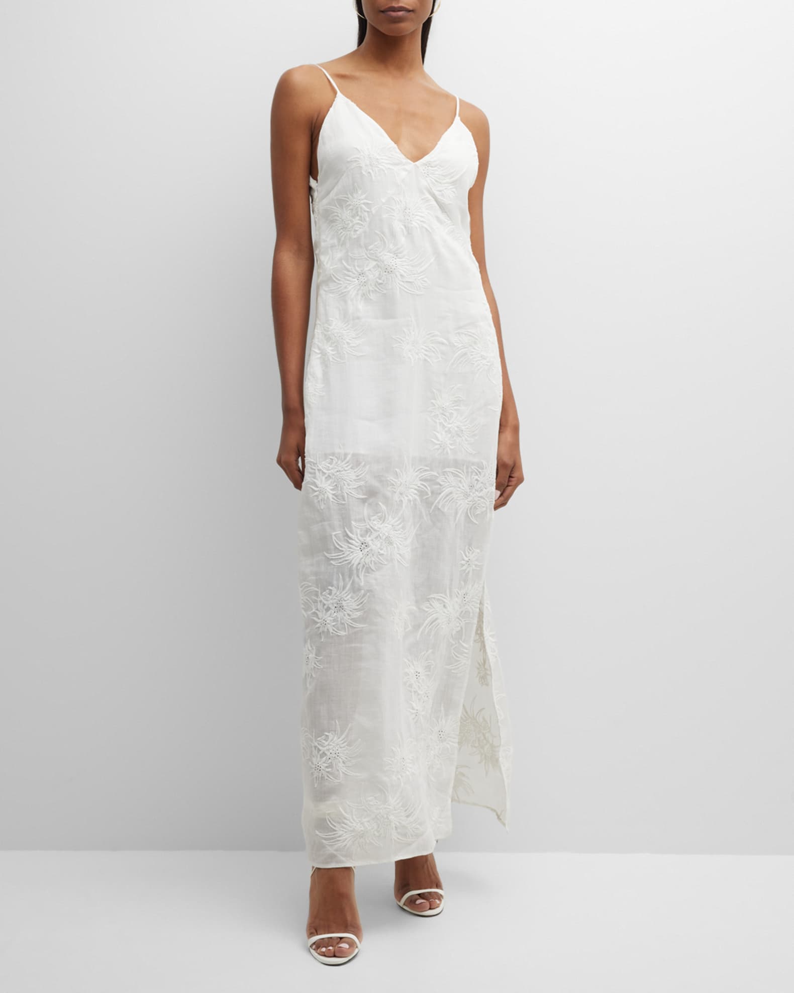 Rag & Bone Larissa Embroidered Maxi Slip Dress | Neiman Marcus