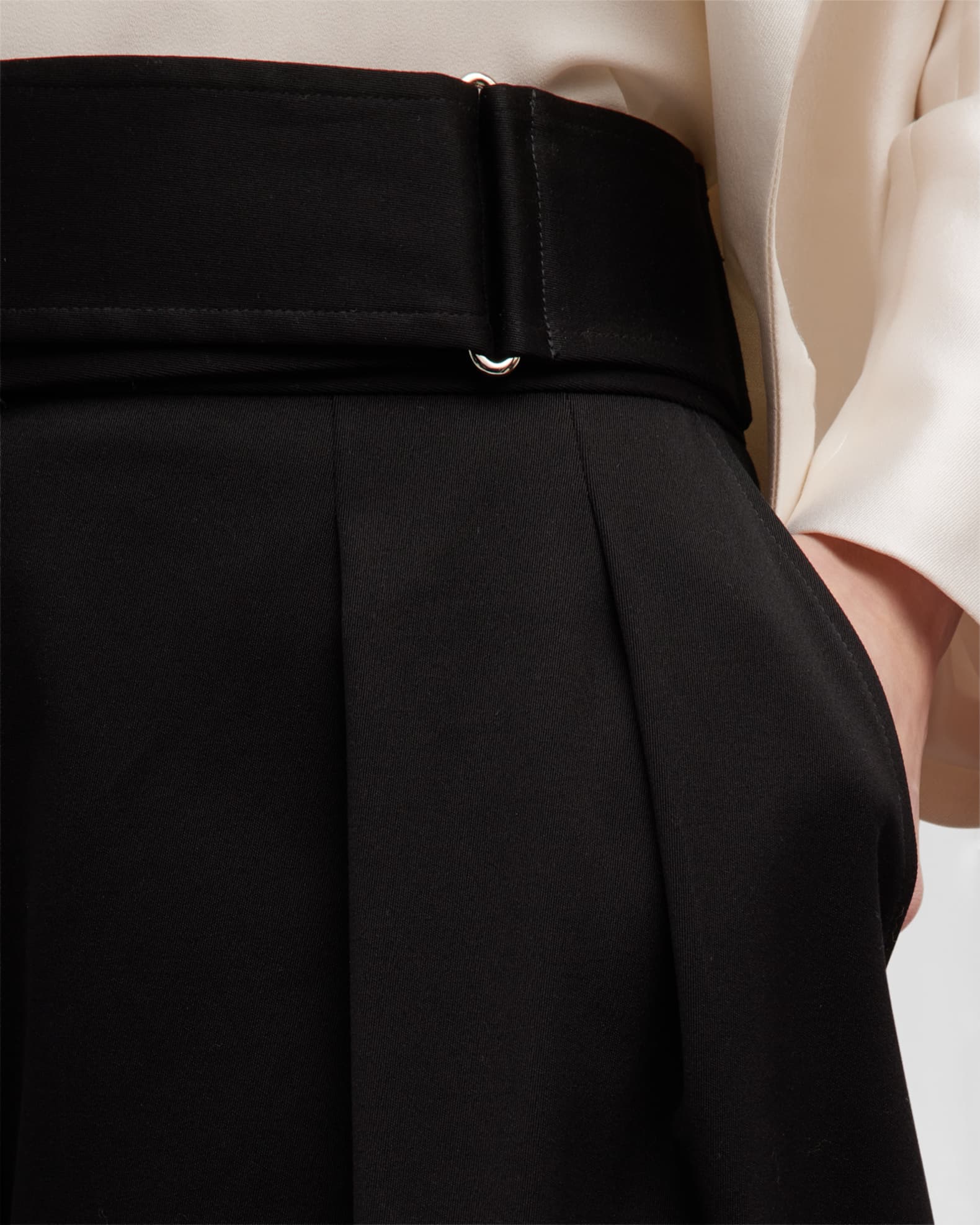 Brandon Maxwell Noah Pleated Wide-Leg Trousers | Neiman Marcus